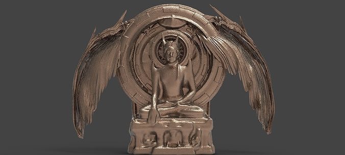 Ancient Alien Star Ring Statue 4 3D model | CGTrader