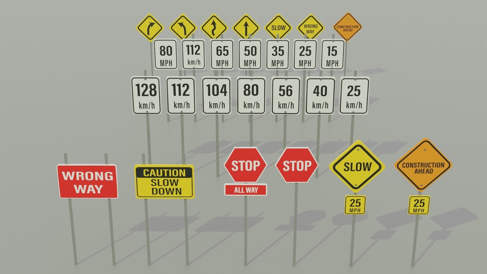 3D model Low Poly Traffic asset pack VR / AR / low-poly | CGTrader