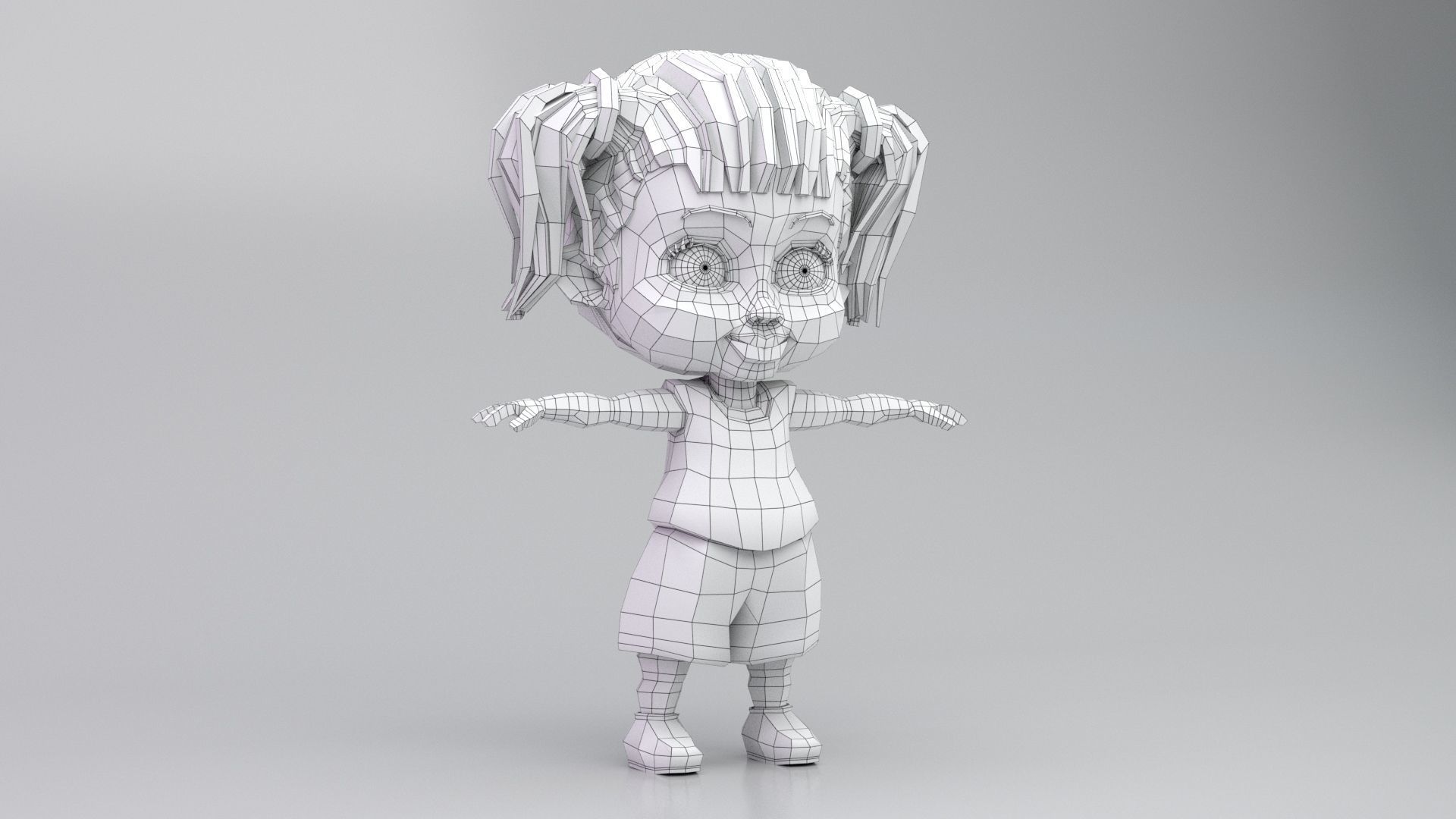 Cute Girl 3d Cartoon Model 3D model | CGTrader