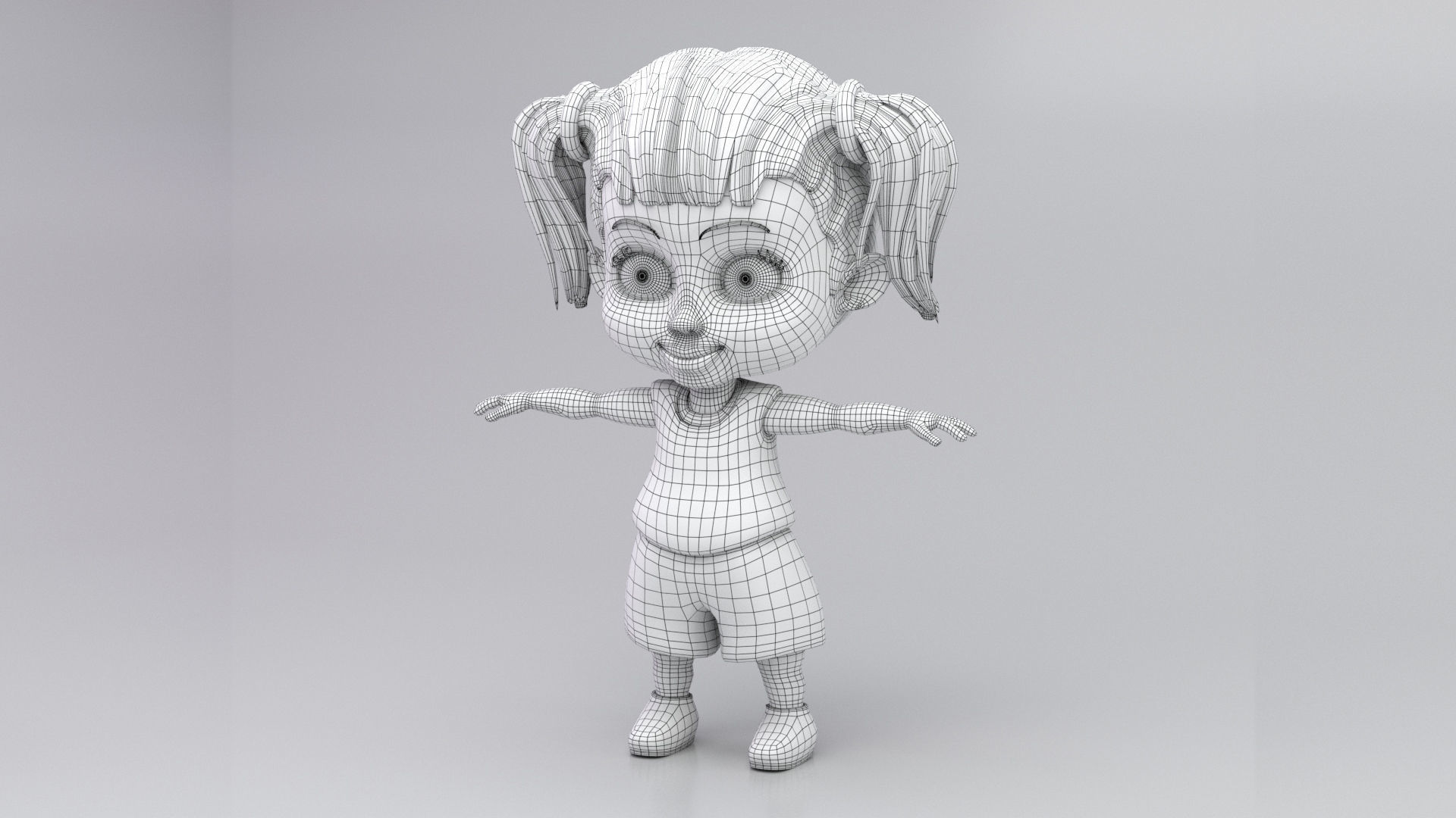 Cute Girl 3d Cartoon Model 3D model | CGTrader