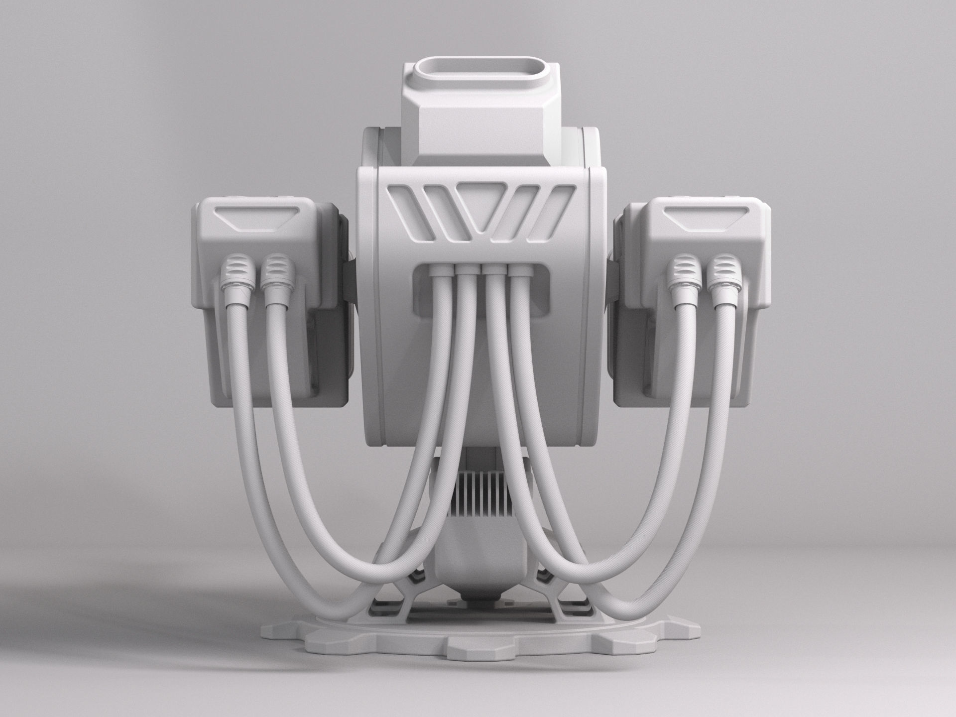 Sci Fi Machine Gun Turret Minigun Military Weapon Robot 3D model | CGTrader