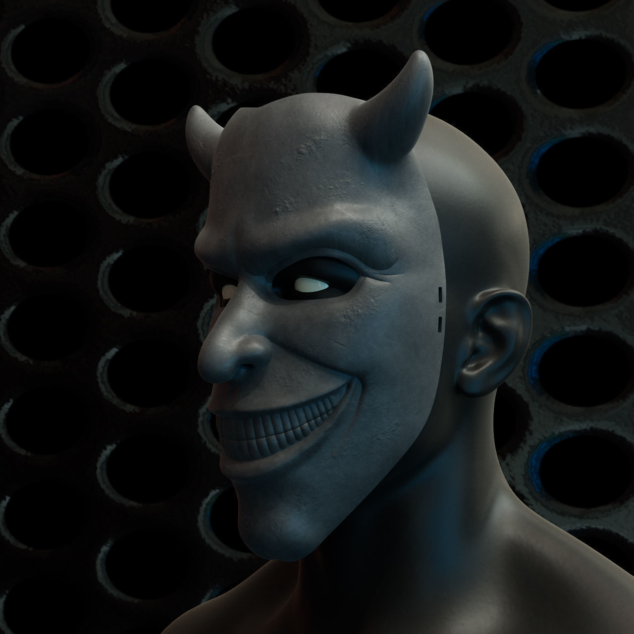 THE BLACK PHONE MASK-SMILE 3D model 3D printable | CGTrader