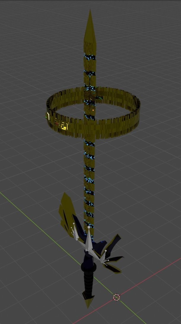 Technoblade sword free 3D model rigged | CGTrader
