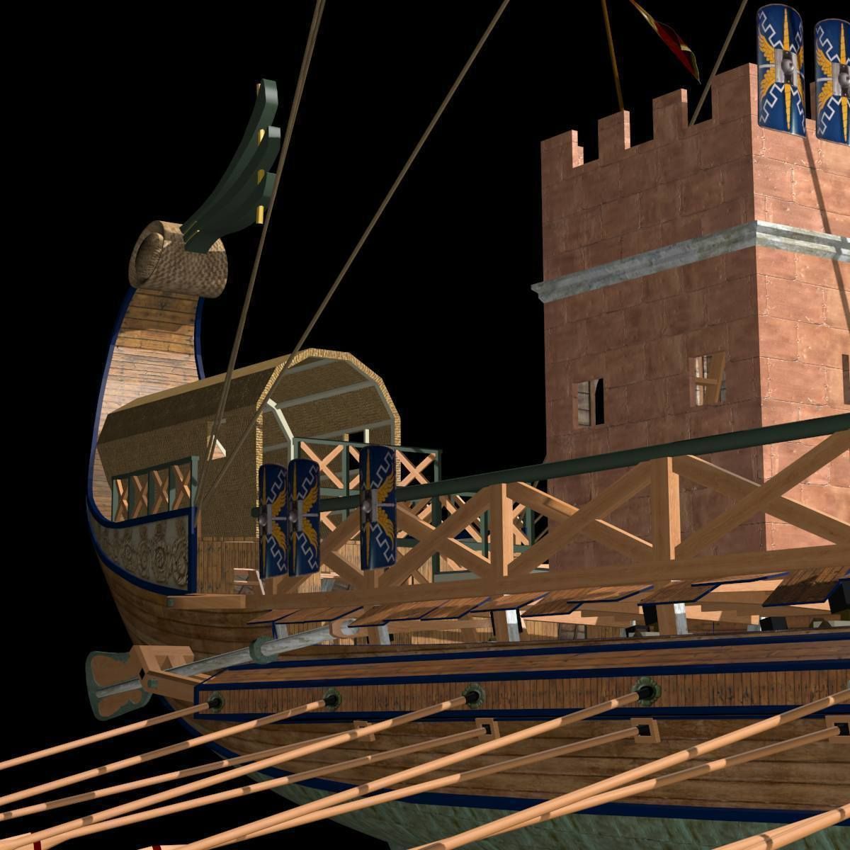 3D model Roman Bireme Outside Lowpoly VR / AR / low-poly | CGTrader