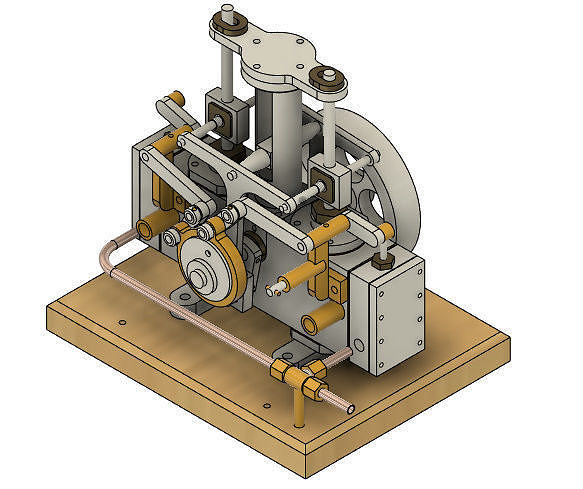 Bernays Two Cylinder Steam Engine 3D model | CGTrader