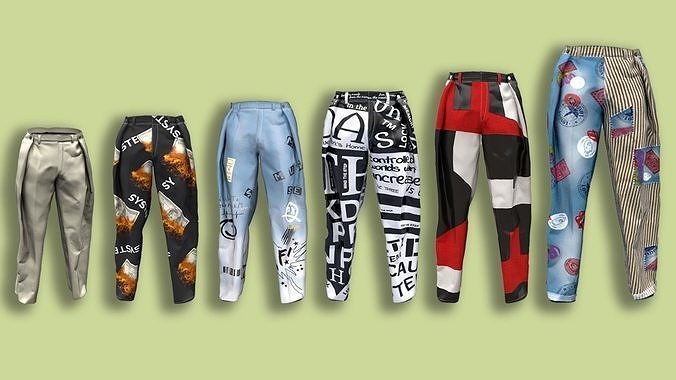 3D model Stylish pants pack VR / AR / low-poly | CGTrader