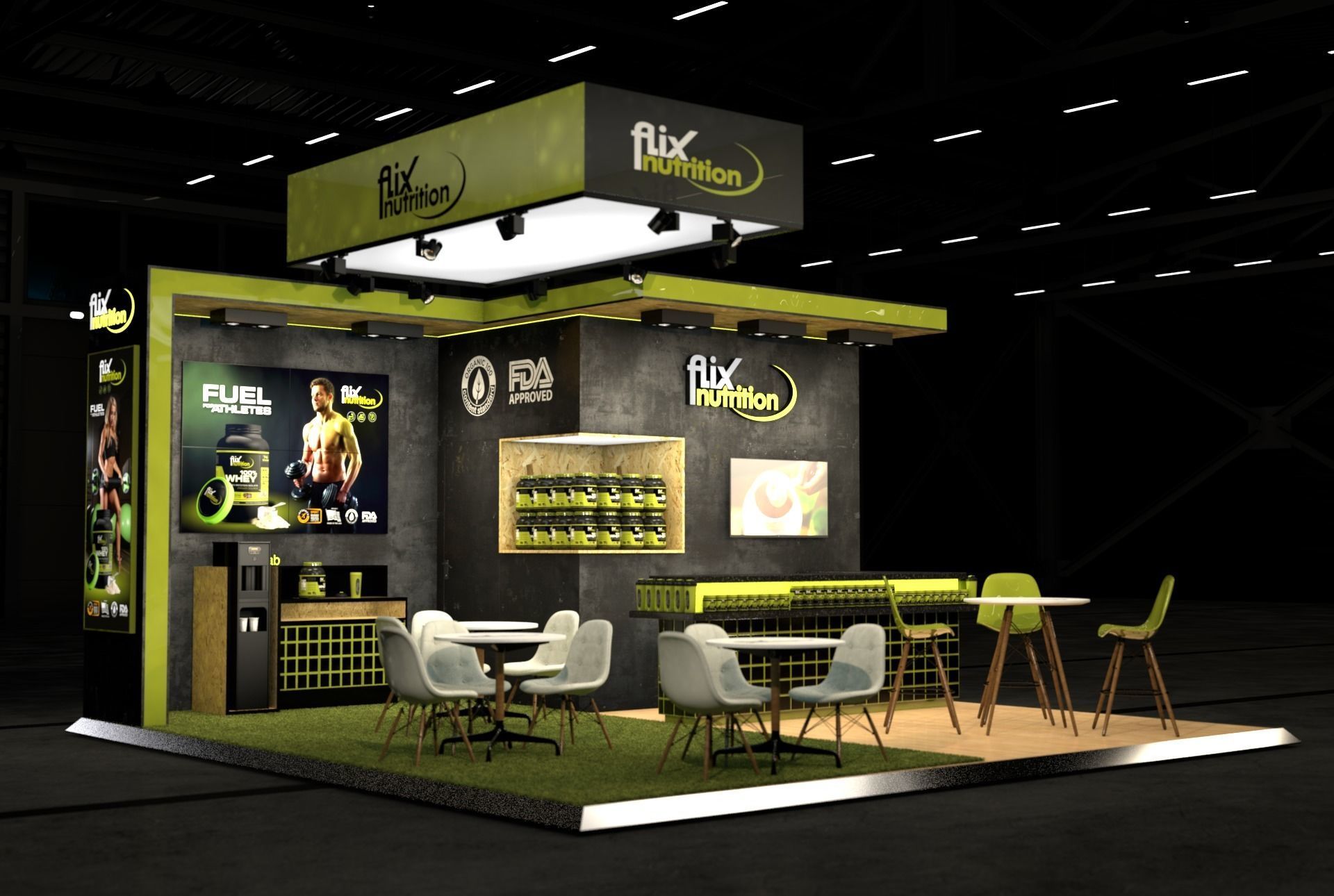 sport nutrition exhibition stand 3D model | CGTrader