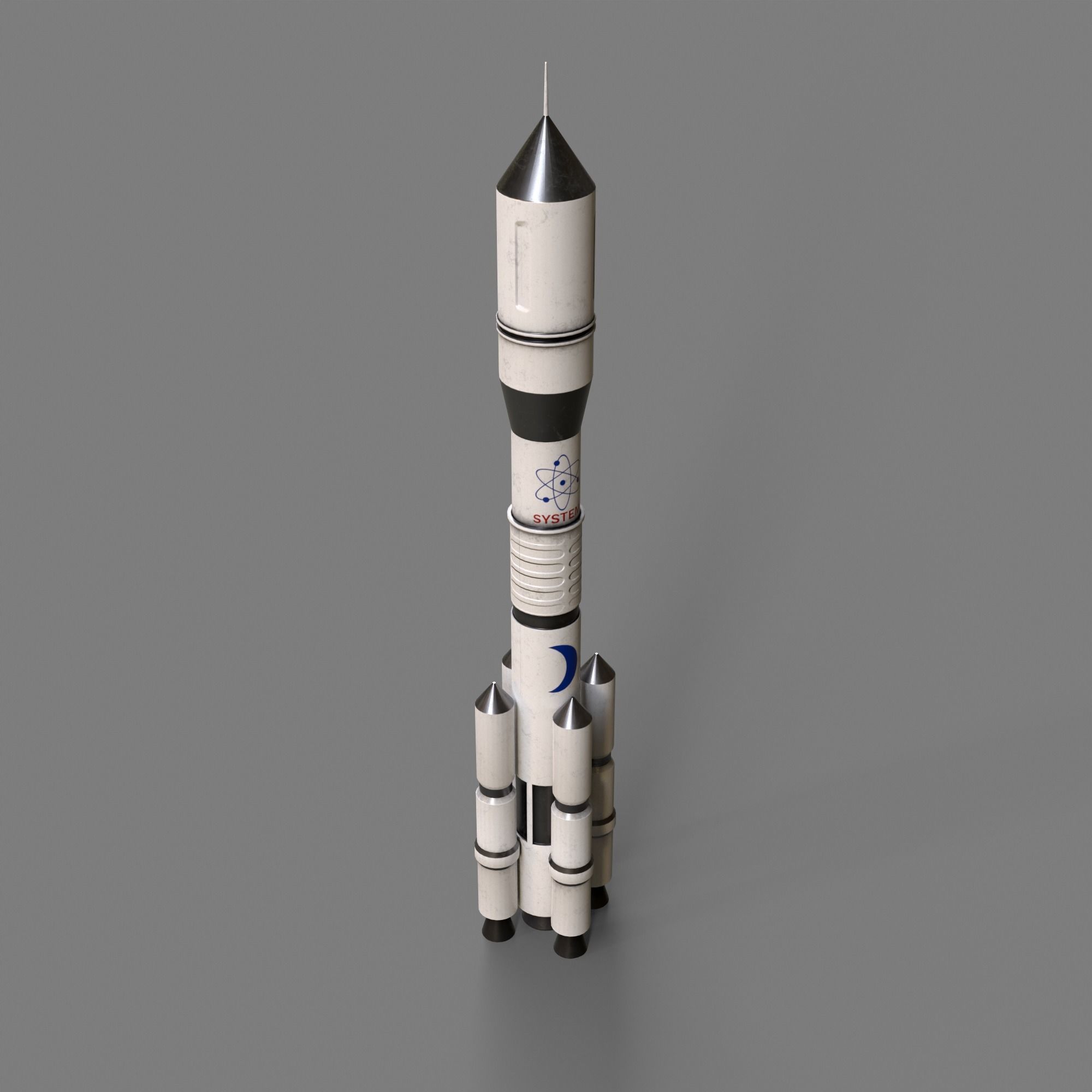 3D model Simple model of a space rocket of three types VR / AR / low ...