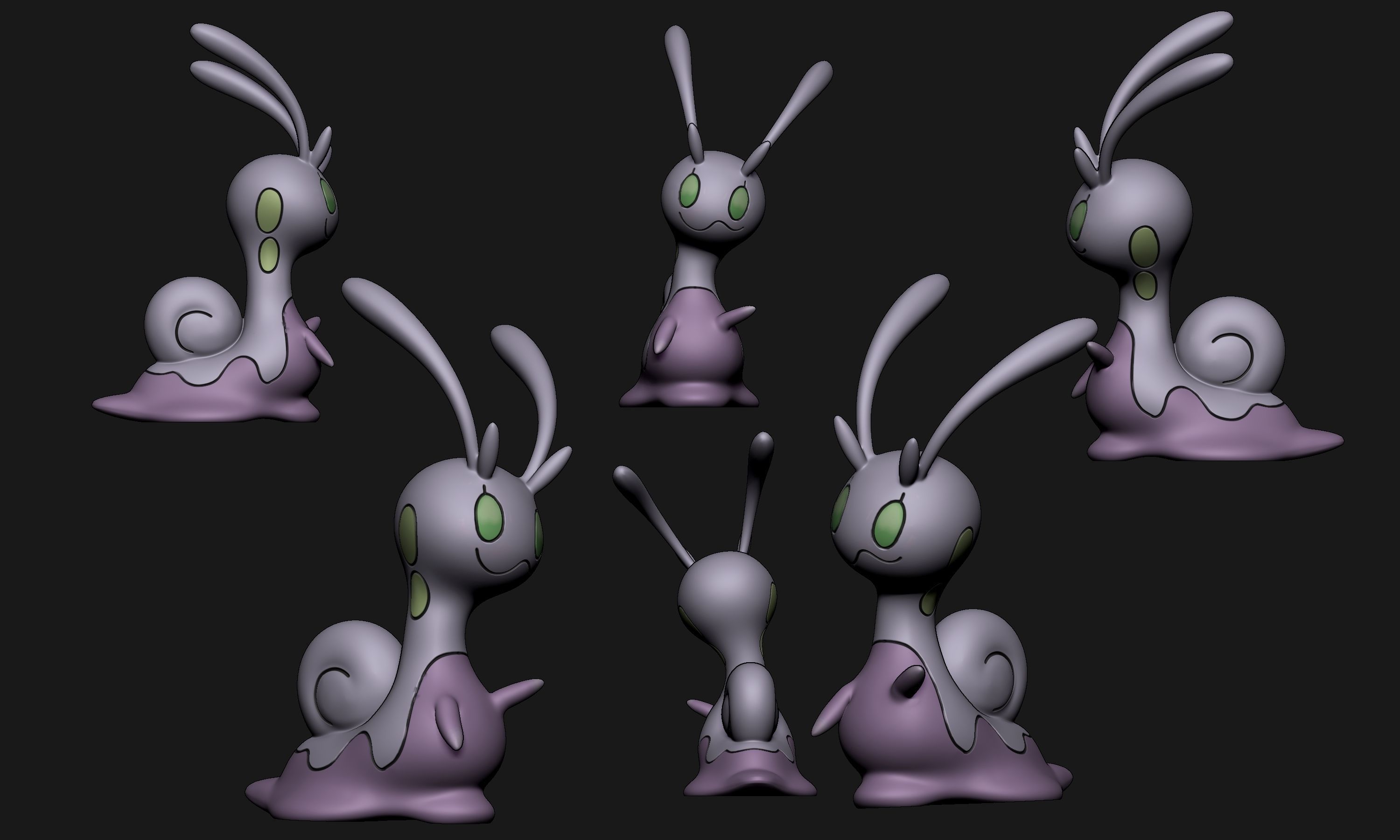 Pokemon - Goomy Sliggoo and Goodra with 2 poses 3D model 3D printable ...