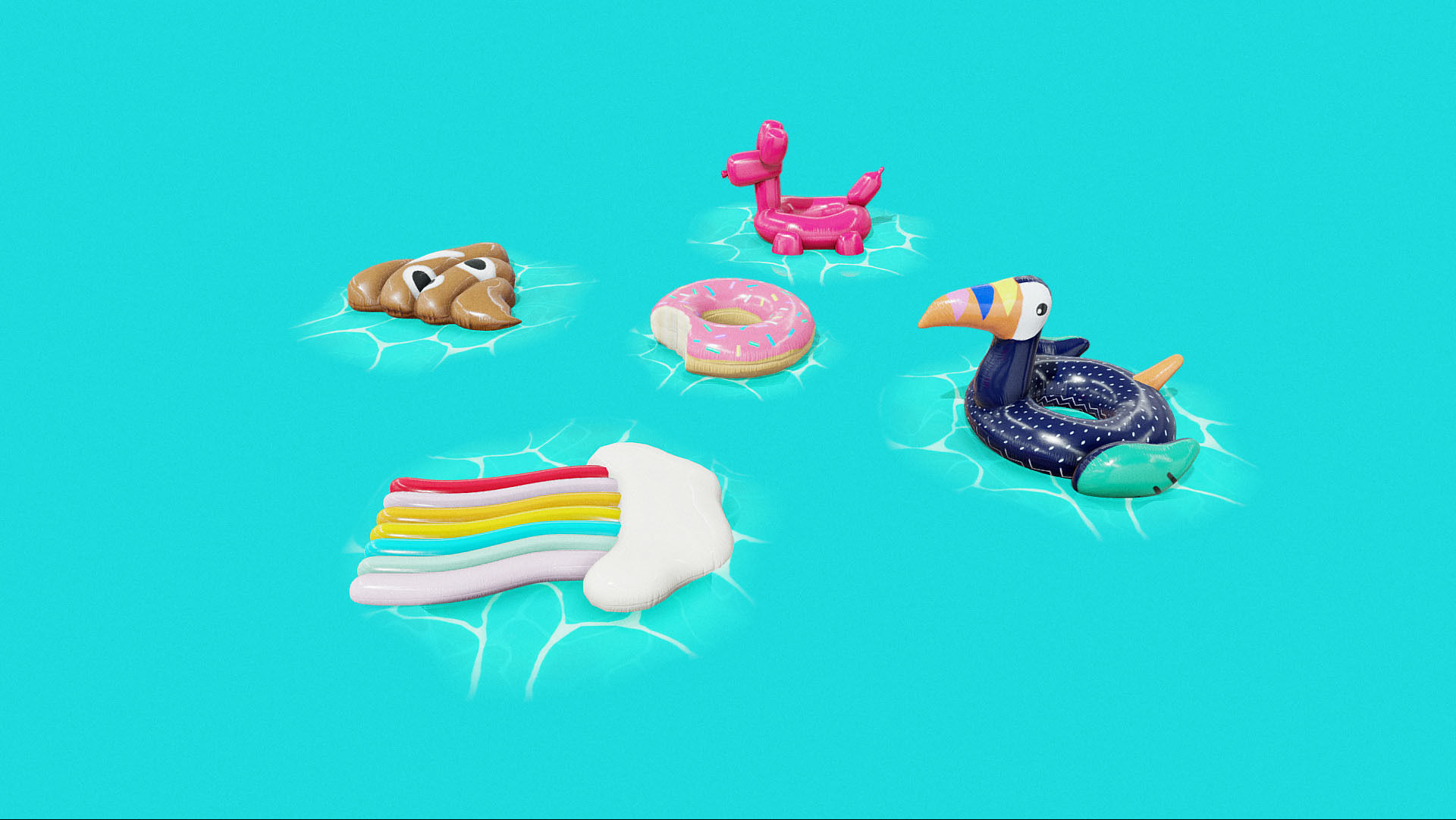 3D model Inflatable Pool Floats PACK II VR / AR / low-poly | CGTrader