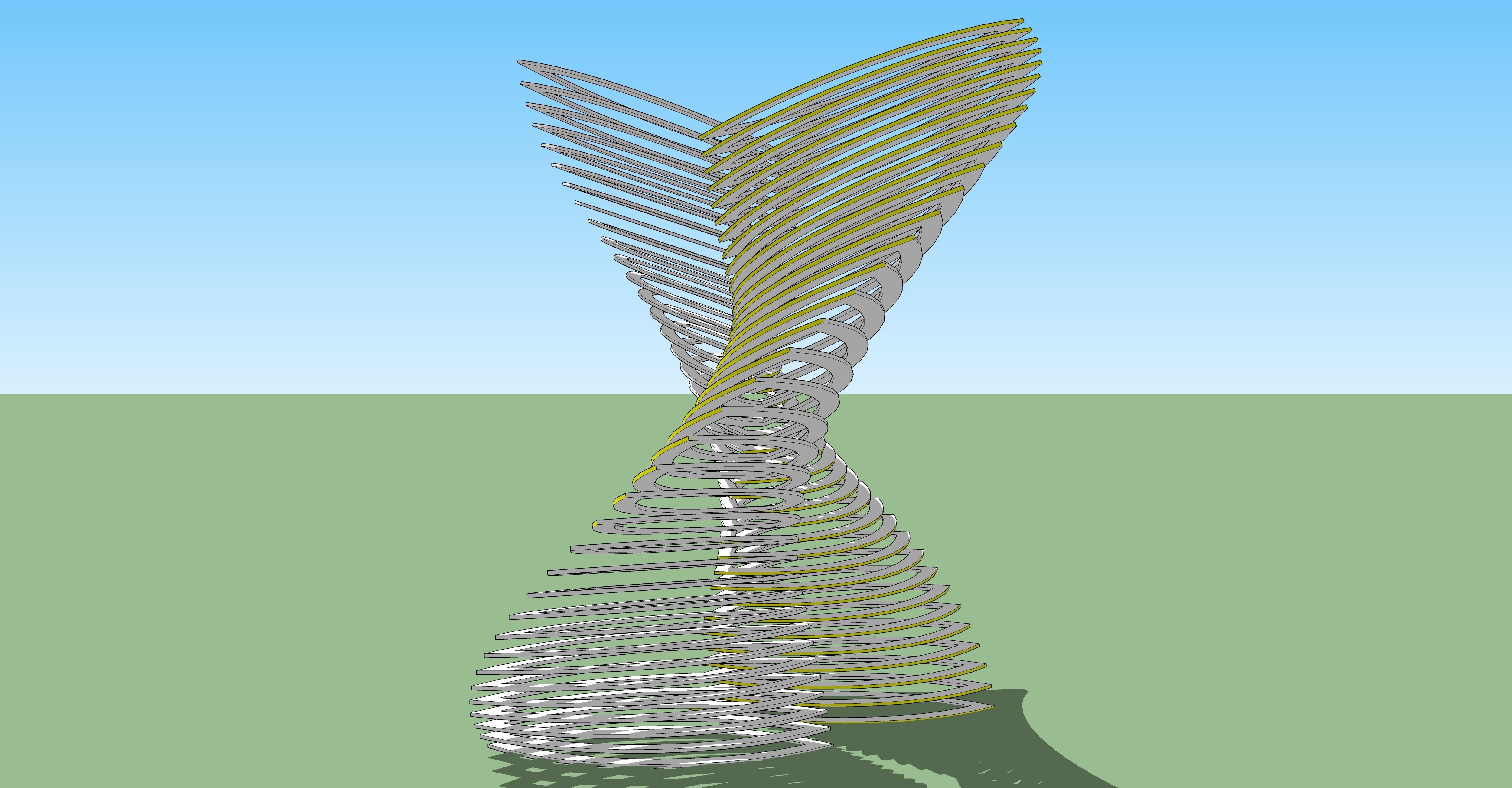 Twin Leaf Column 3d Sketchup 3D model | CGTrader