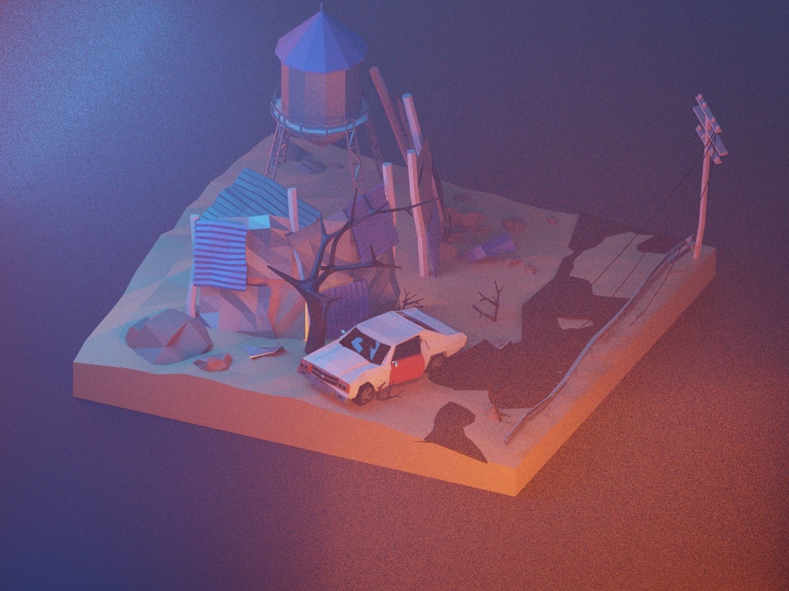 Cartoon Fallout 3D model | CGTrader