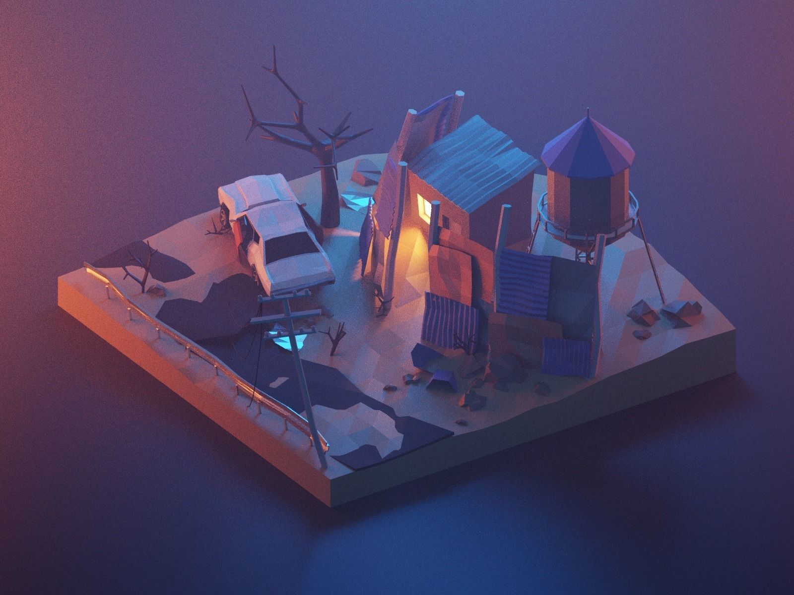 Cartoon Fallout 3D model | CGTrader