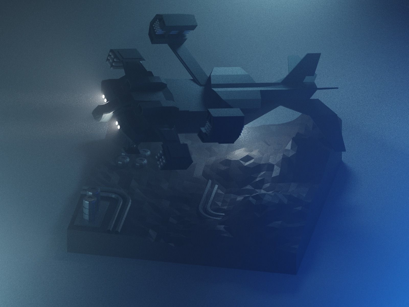 Cartoon Alien Dropship Scene 3D model | CGTrader