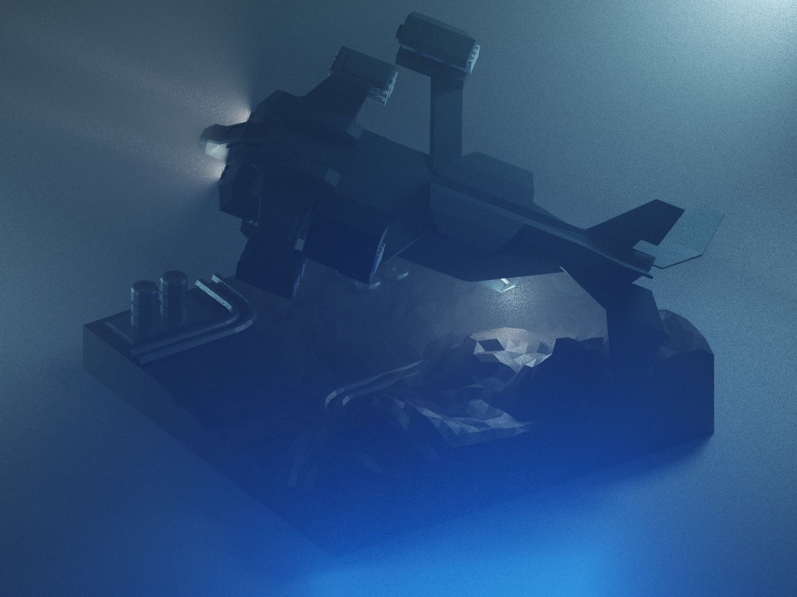 Cartoon Alien Dropship Scene 3D model | CGTrader