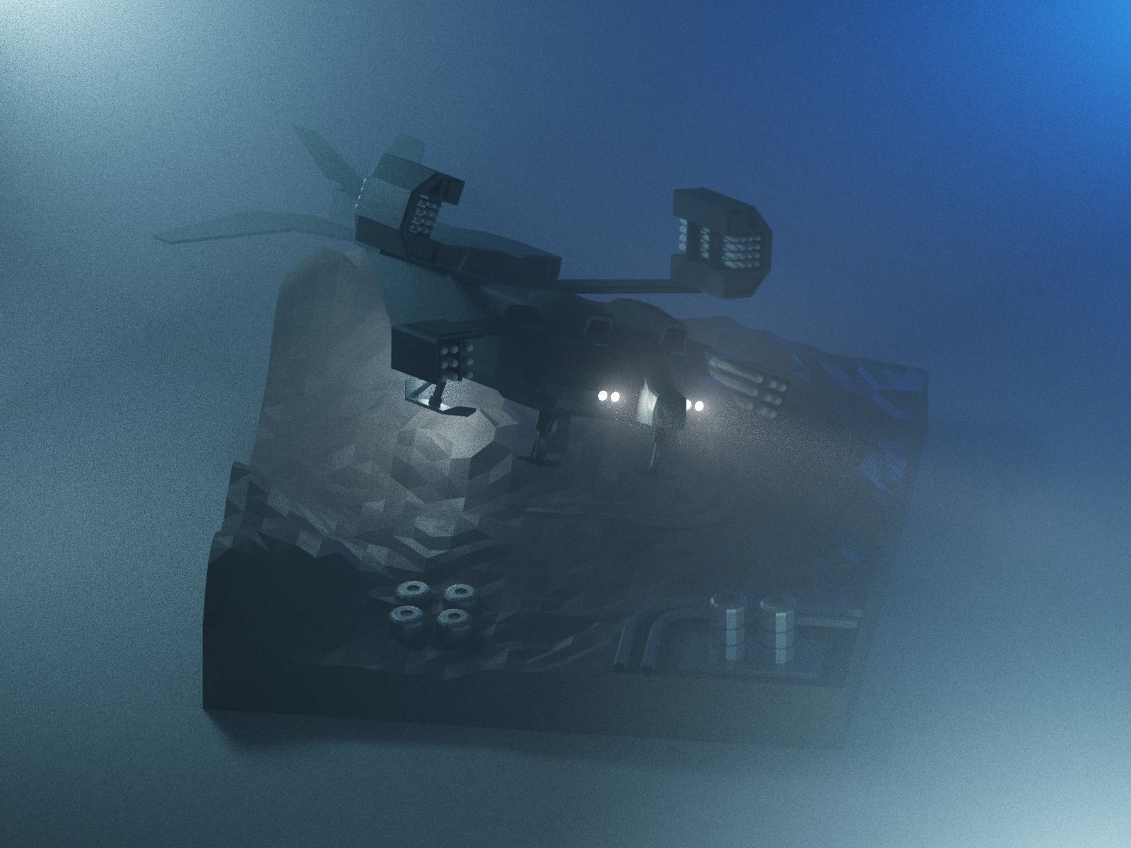 Cartoon Alien Dropship Scene 3D model | CGTrader