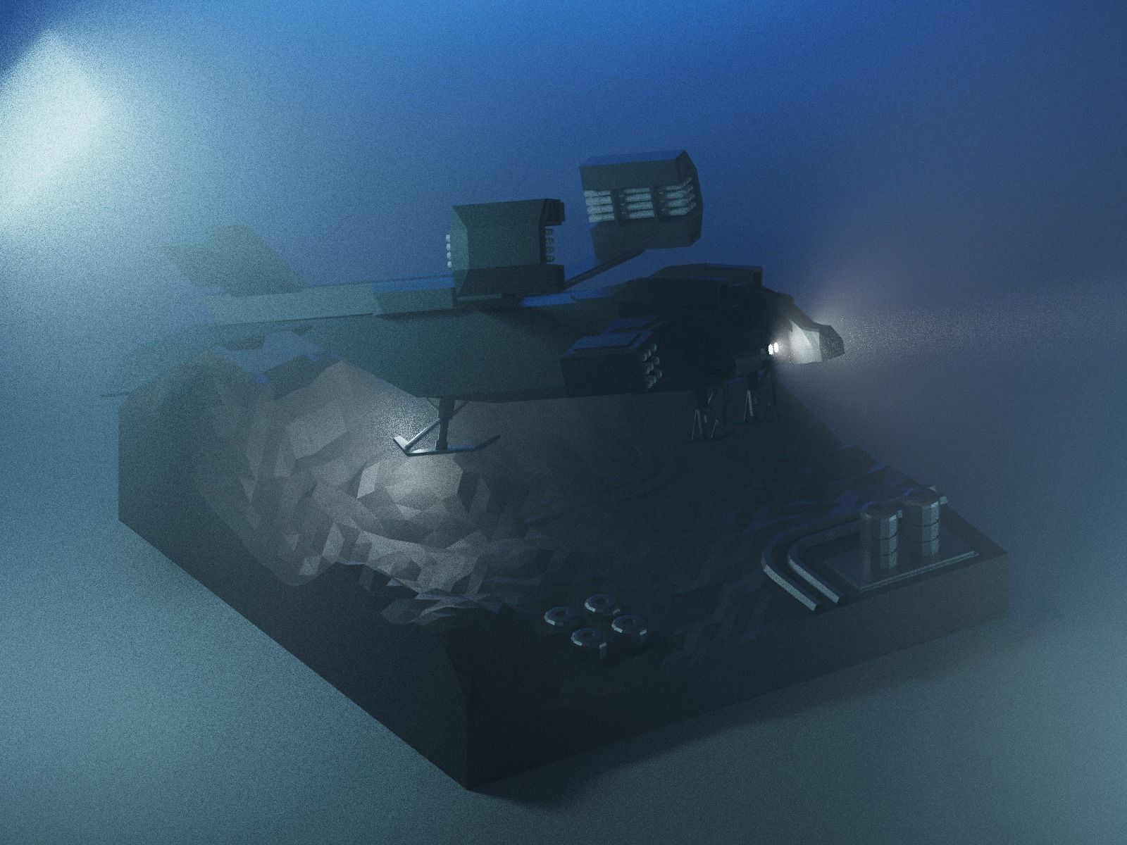 Cartoon Alien Dropship Scene 3D model | CGTrader
