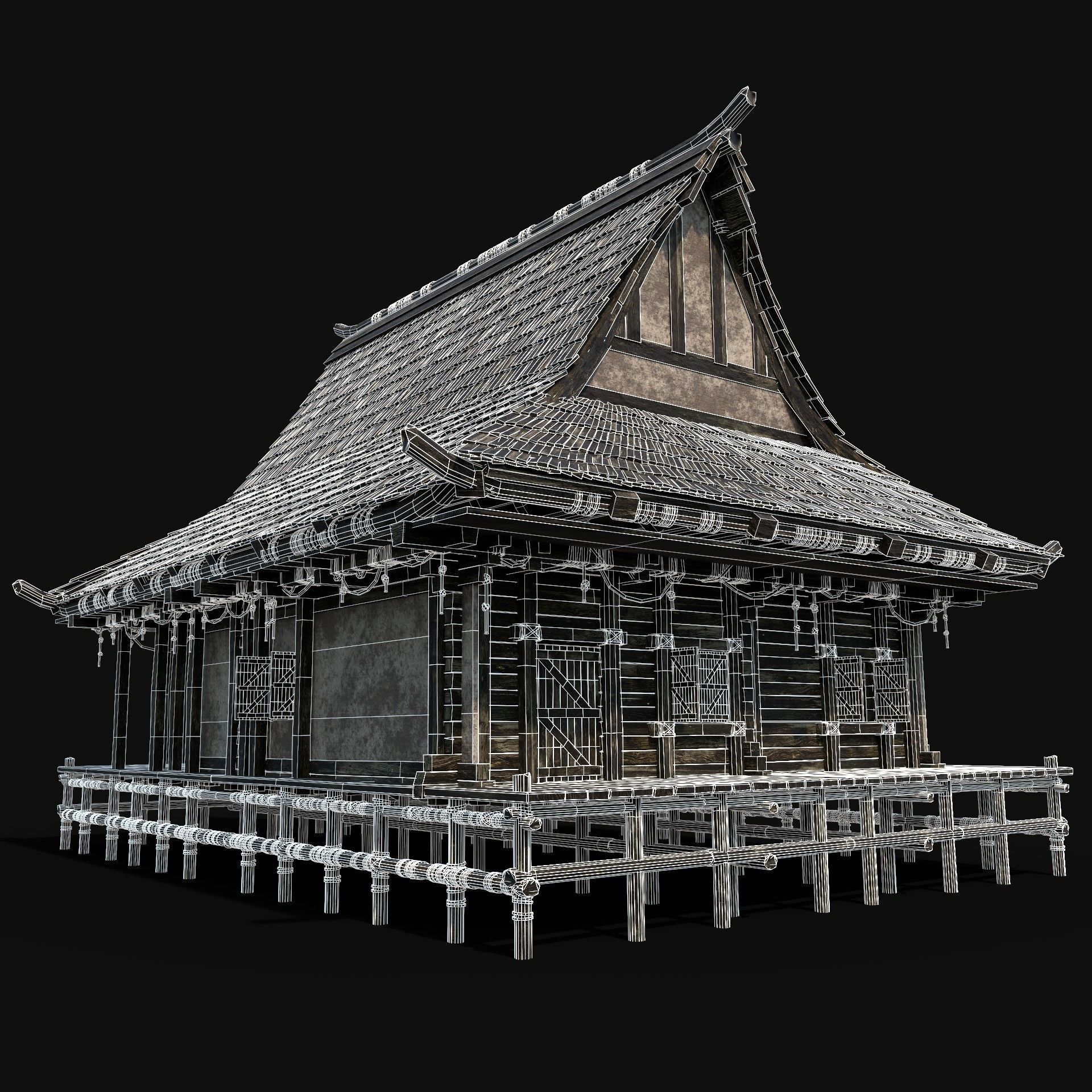 JAPAN CHINESE FEUDAL HOUSE DOJO HUT SAMURAI NINJA COLLECTION AAA | CGTrader