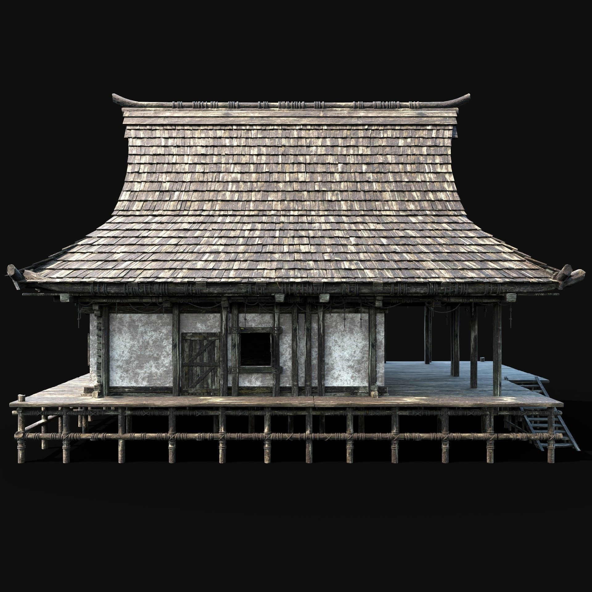 JAPAN CHINESE FEUDAL HOUSE DOJO HUT SAMURAI NINJA COLLECTION AAA VR ...