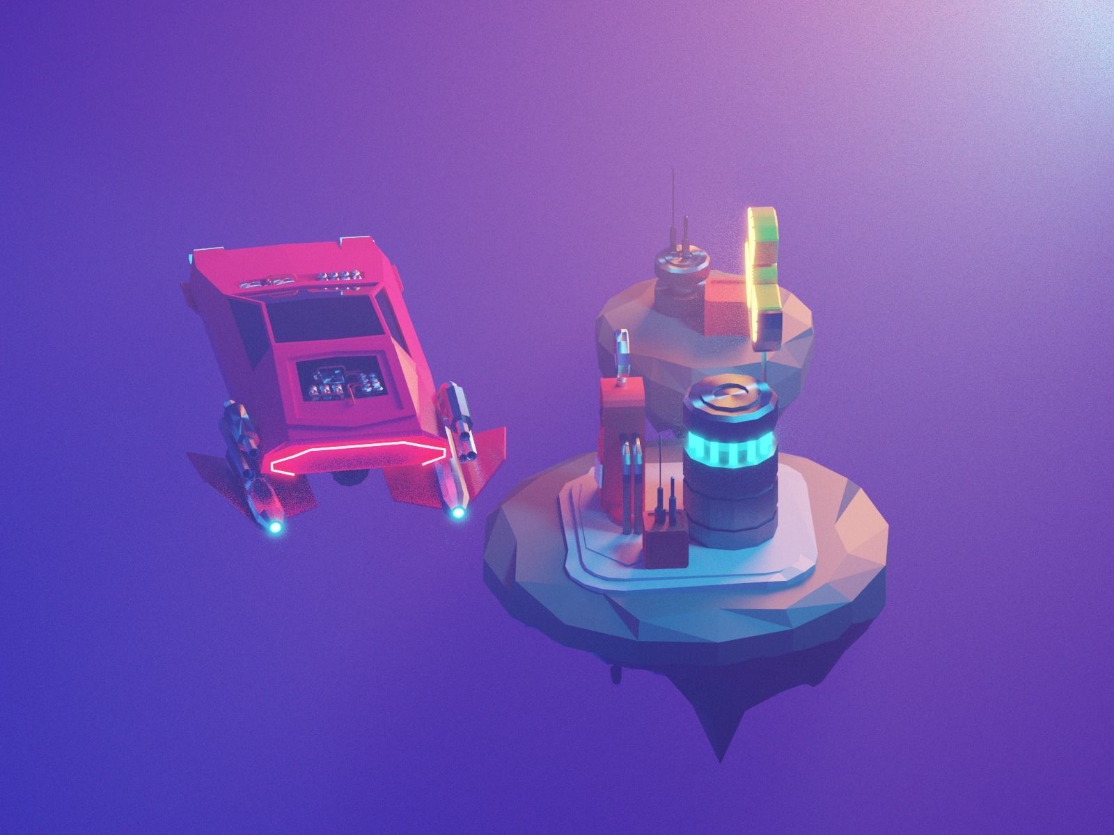 Cartoon Plutonium Station scene 3D model | CGTrader