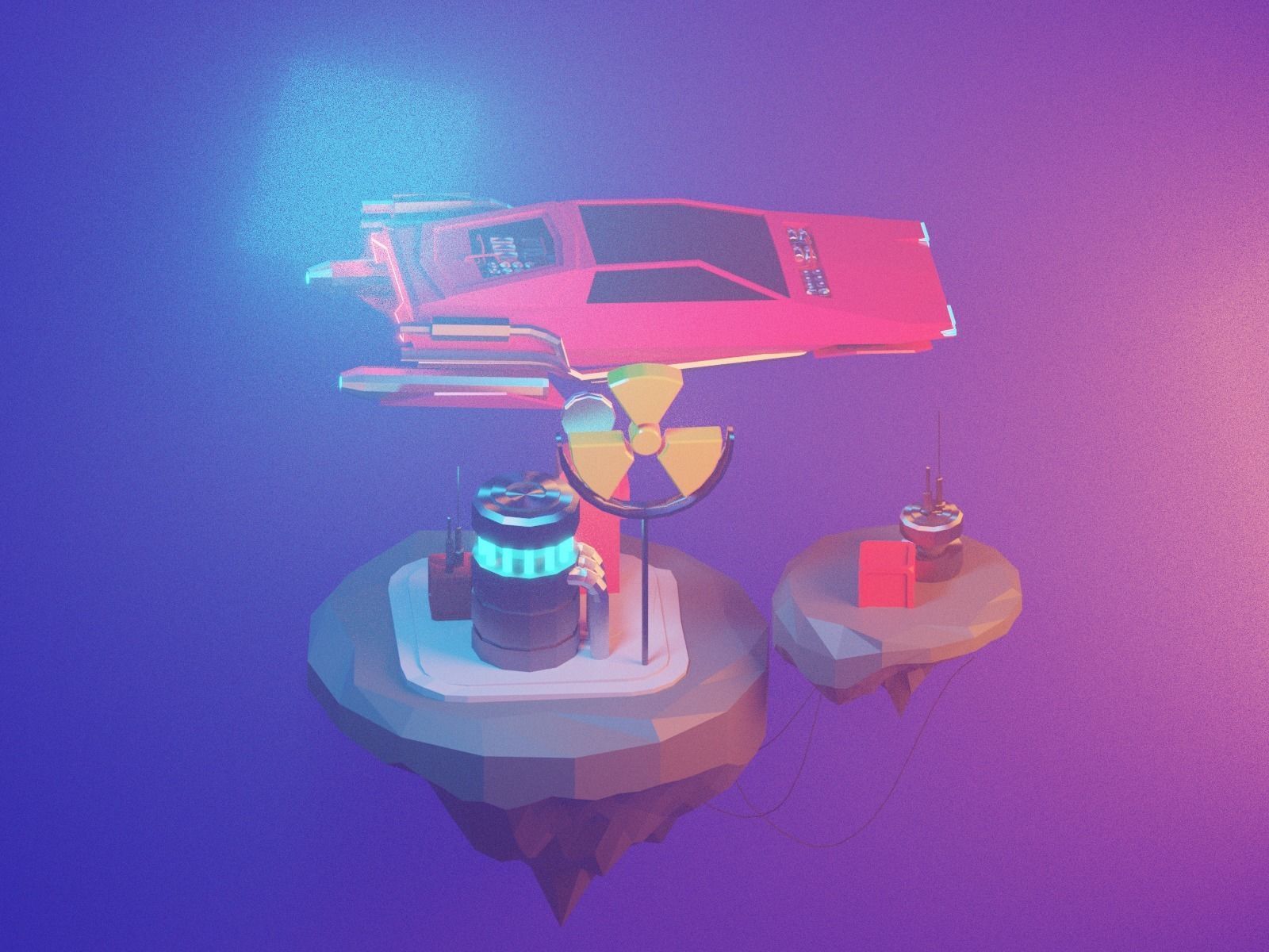 Cartoon Plutonium Station scene 3D model | CGTrader