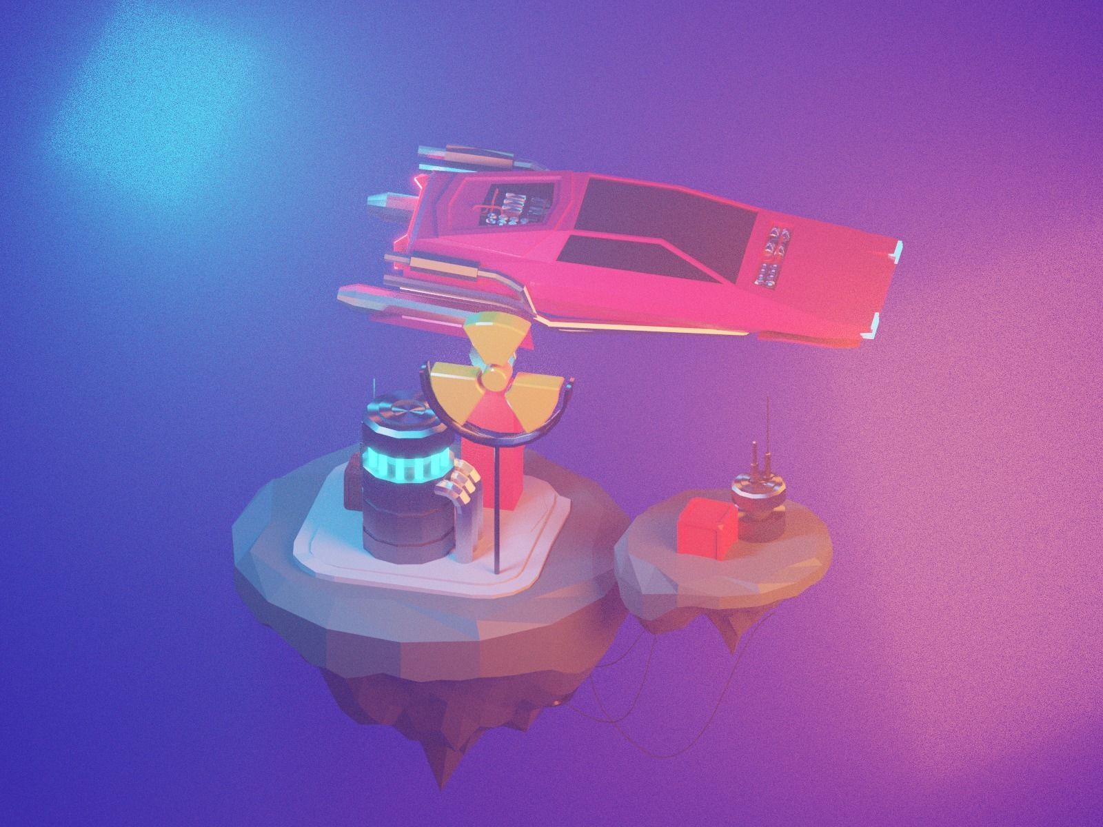 Cartoon Plutonium Station scene 3D model | CGTrader