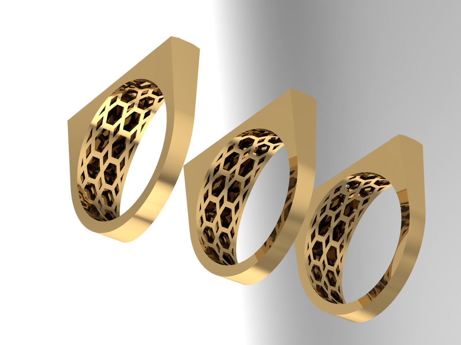 3 ring model vintage and unisex 3D model 3D printable | CGTrader