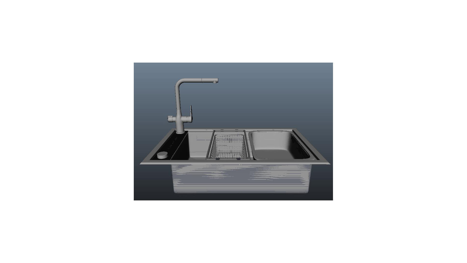 kitchen cistern sink 3D model | CGTrader