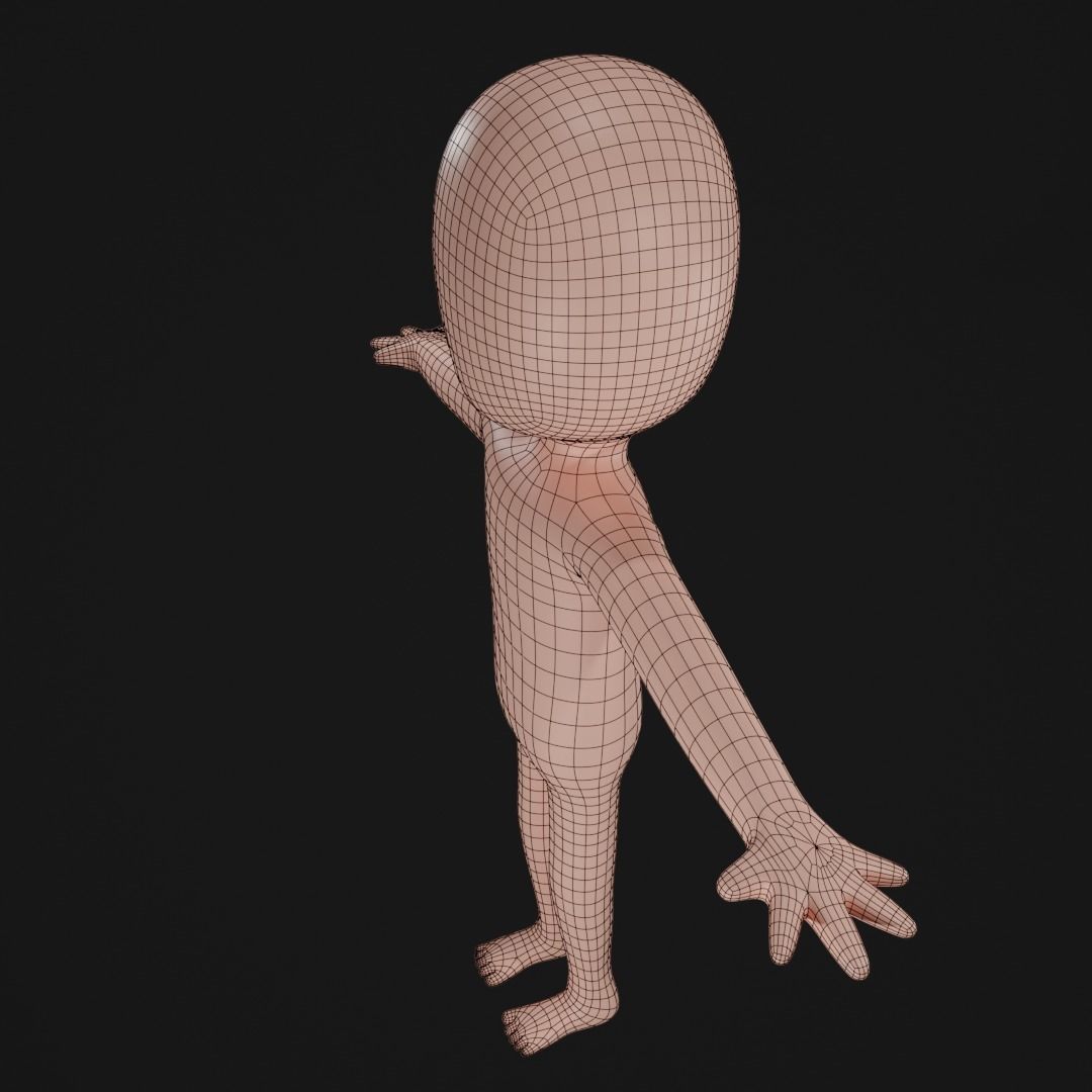 Stylized Stickman in T-Pose 3D model rigged | CGTrader