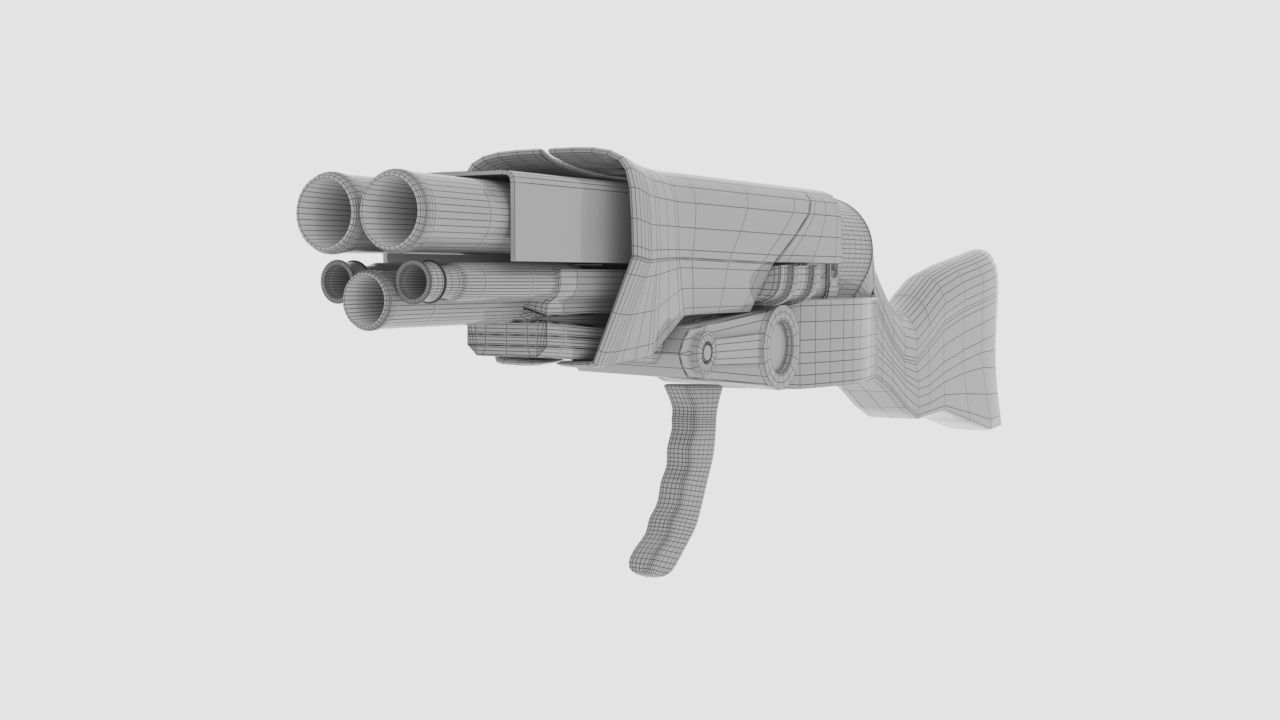 3D model Fantasy shotgun model VR / AR / low-poly | CGTrader
