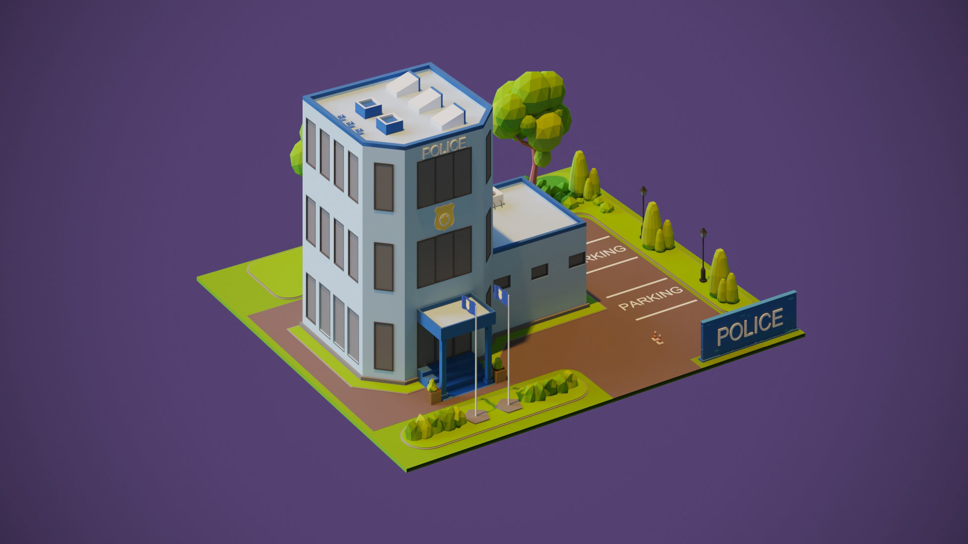 3D model Police Station 3d Model VR / AR / low-poly | CGTrader