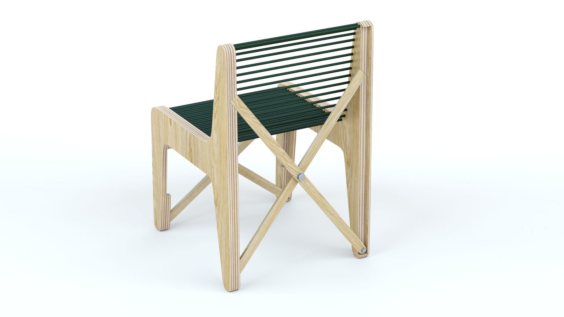 Collapsible Wood Chair and Table 3D model | CGTrader