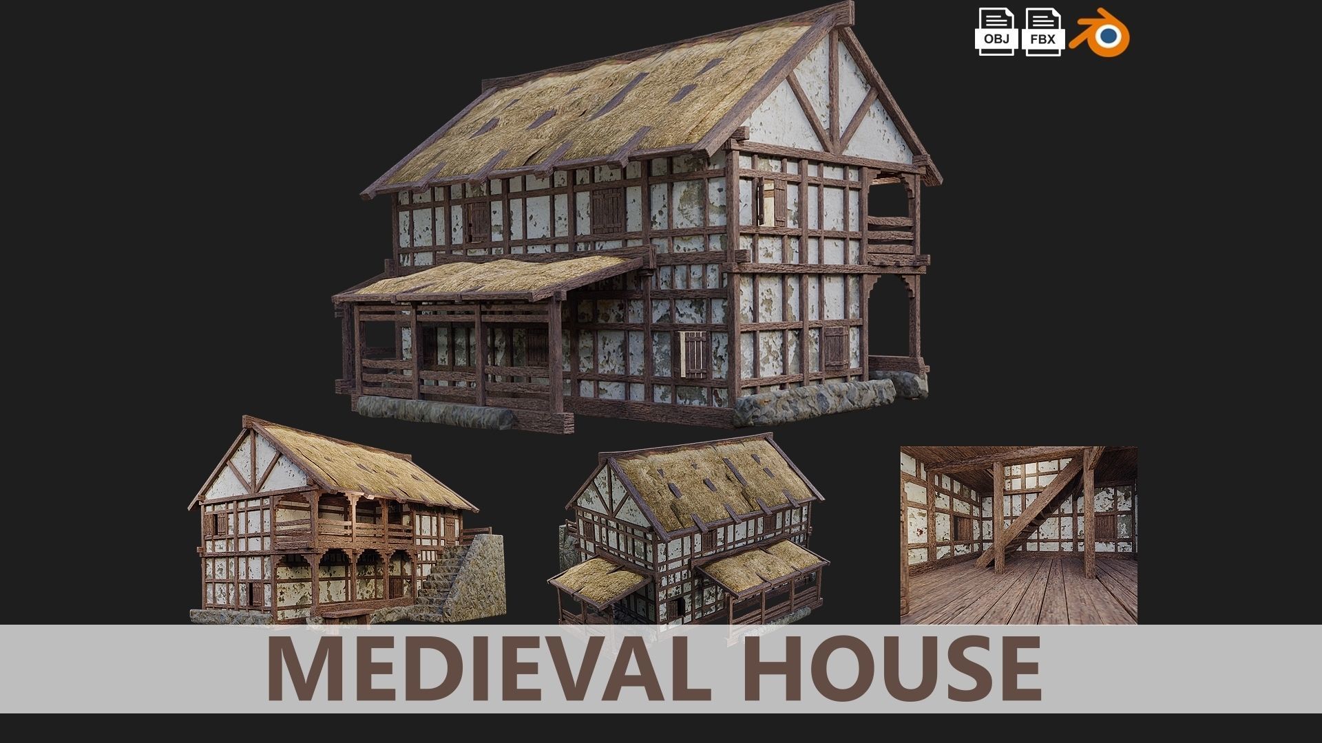 3D model 1 - 40 OLD MEDIEVAL BUILDINGS PACK 4K Textures GameReady VR ...