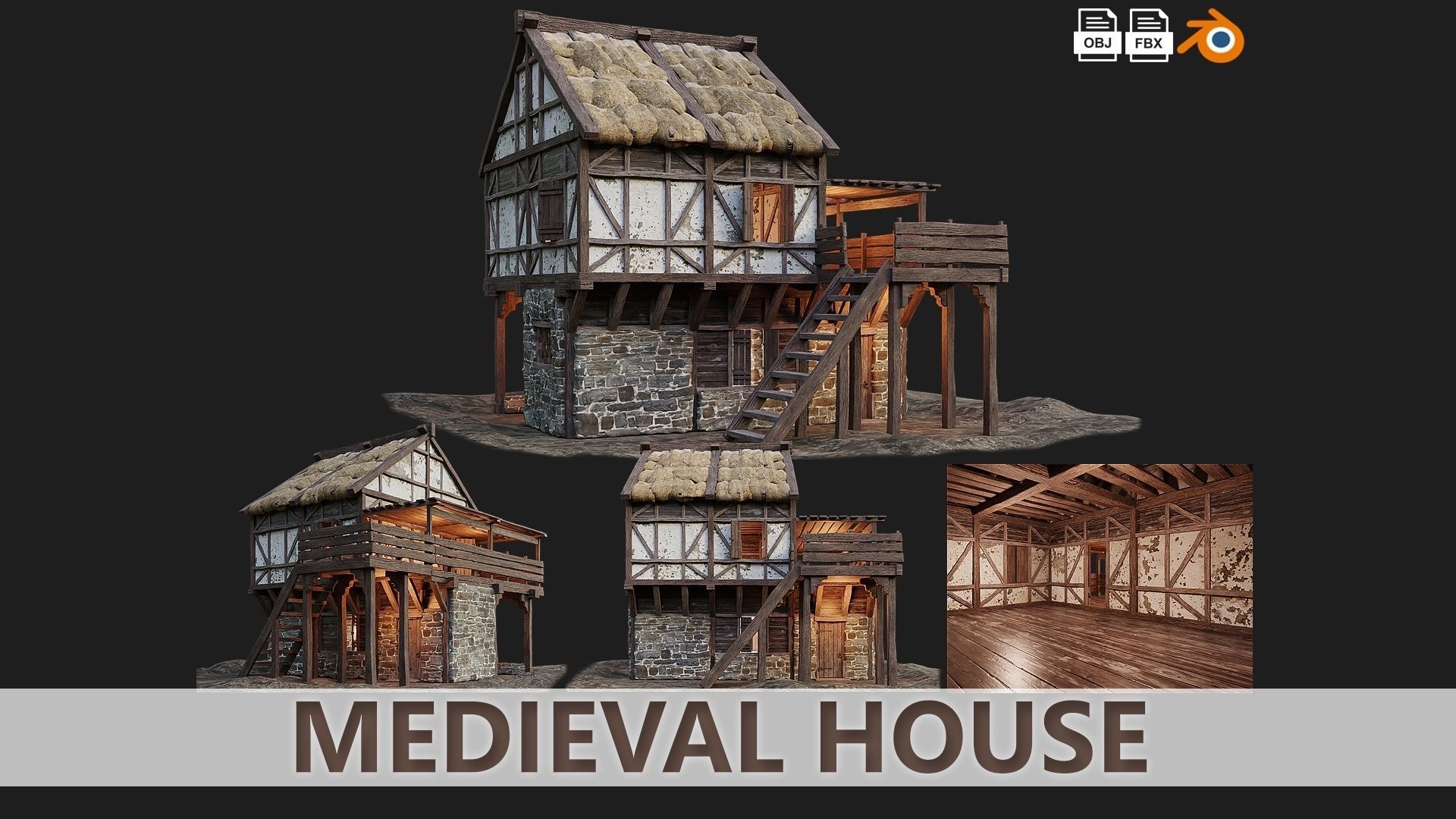 3D model 1 - 40 OLD MEDIEVAL BUILDINGS PACK 4K Textures GameReady VR ...
