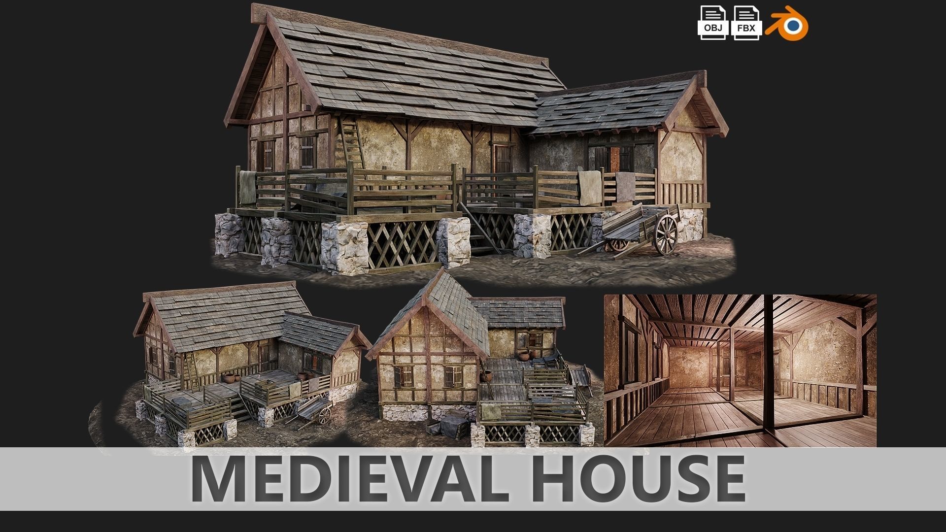 3D model 1 - 40 OLD MEDIEVAL BUILDINGS PACK 4K Textures GameReady VR ...