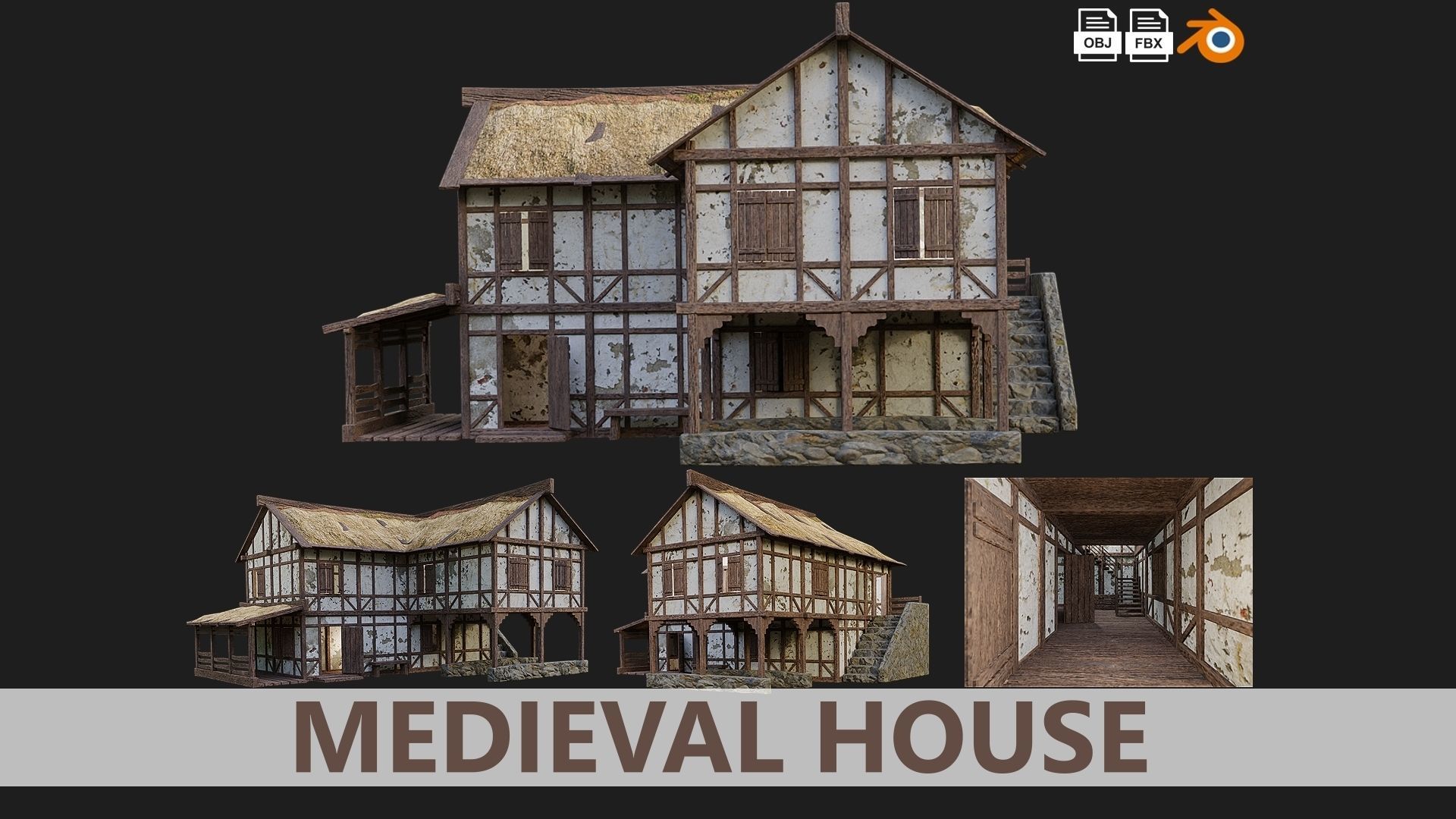 3D model 1 - 40 OLD MEDIEVAL BUILDINGS PACK 4K Textures GameReady VR ...
