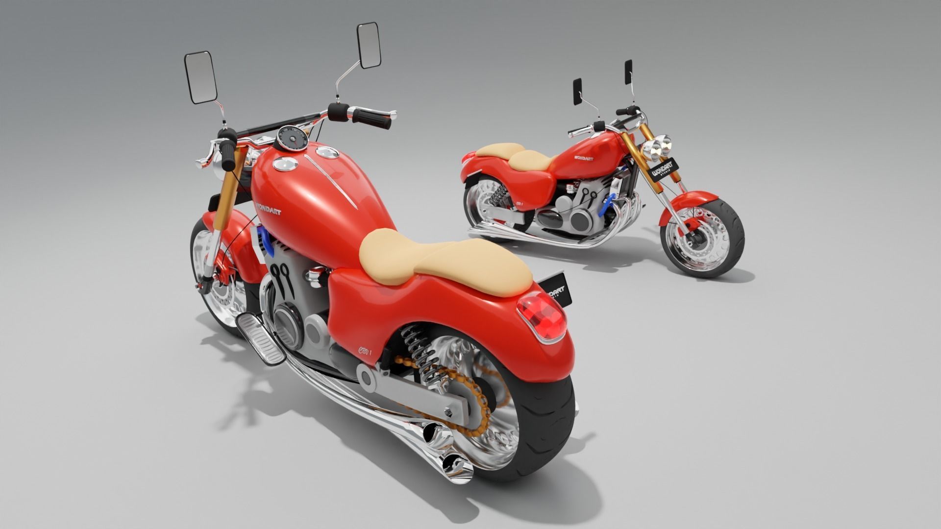Concept Cartoon Looking Cruiser Motorcycle 3D model | CGTrader