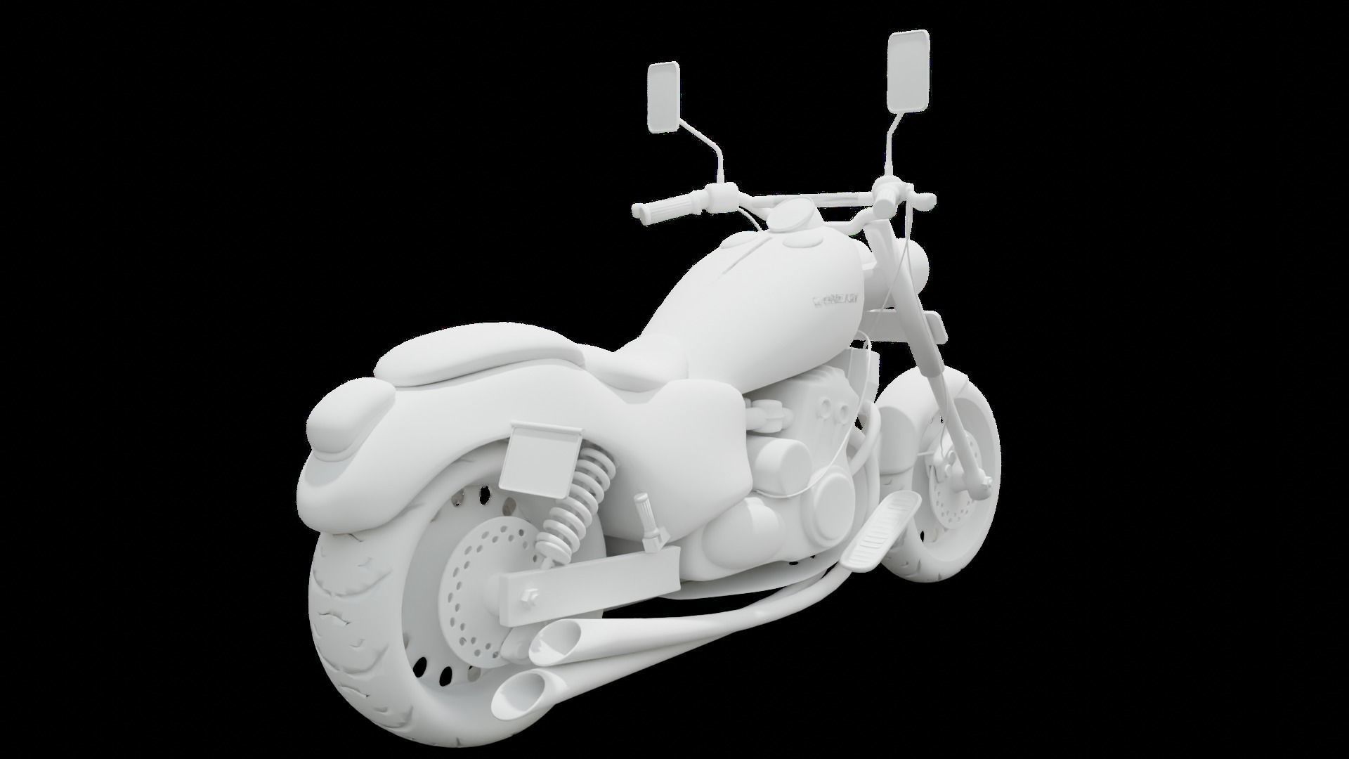 Concept Cartoon Looking Cruiser Motorcycle 3D model | CGTrader