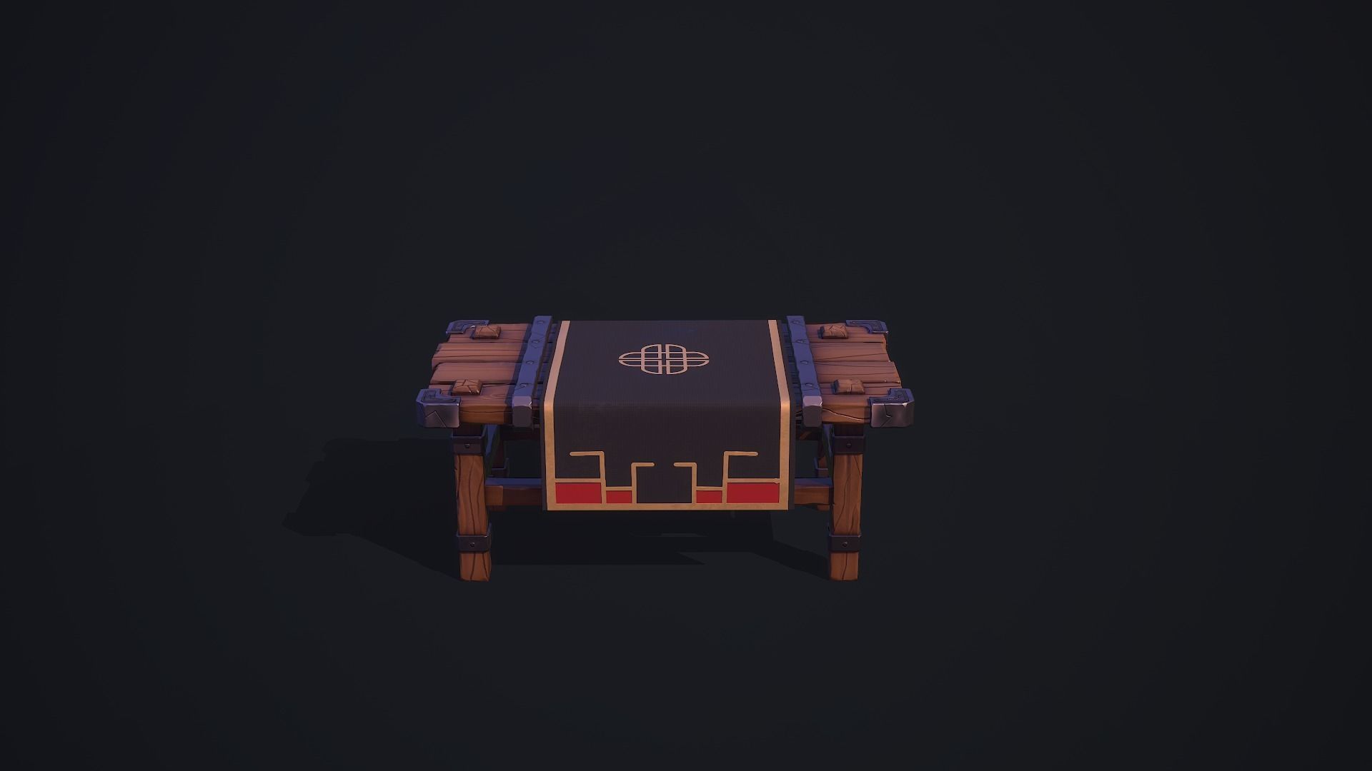 3D model Stylized table PBR game ready Low-poly 3D model VR / AR / low ...