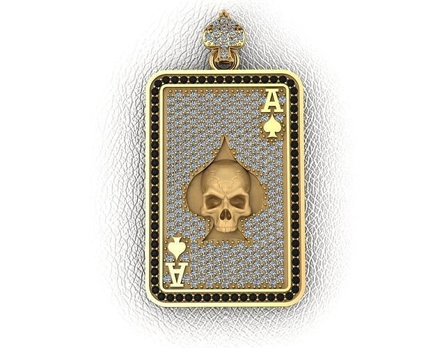 Ace Skull playing card medal 3D model 3D printable | CGTrader