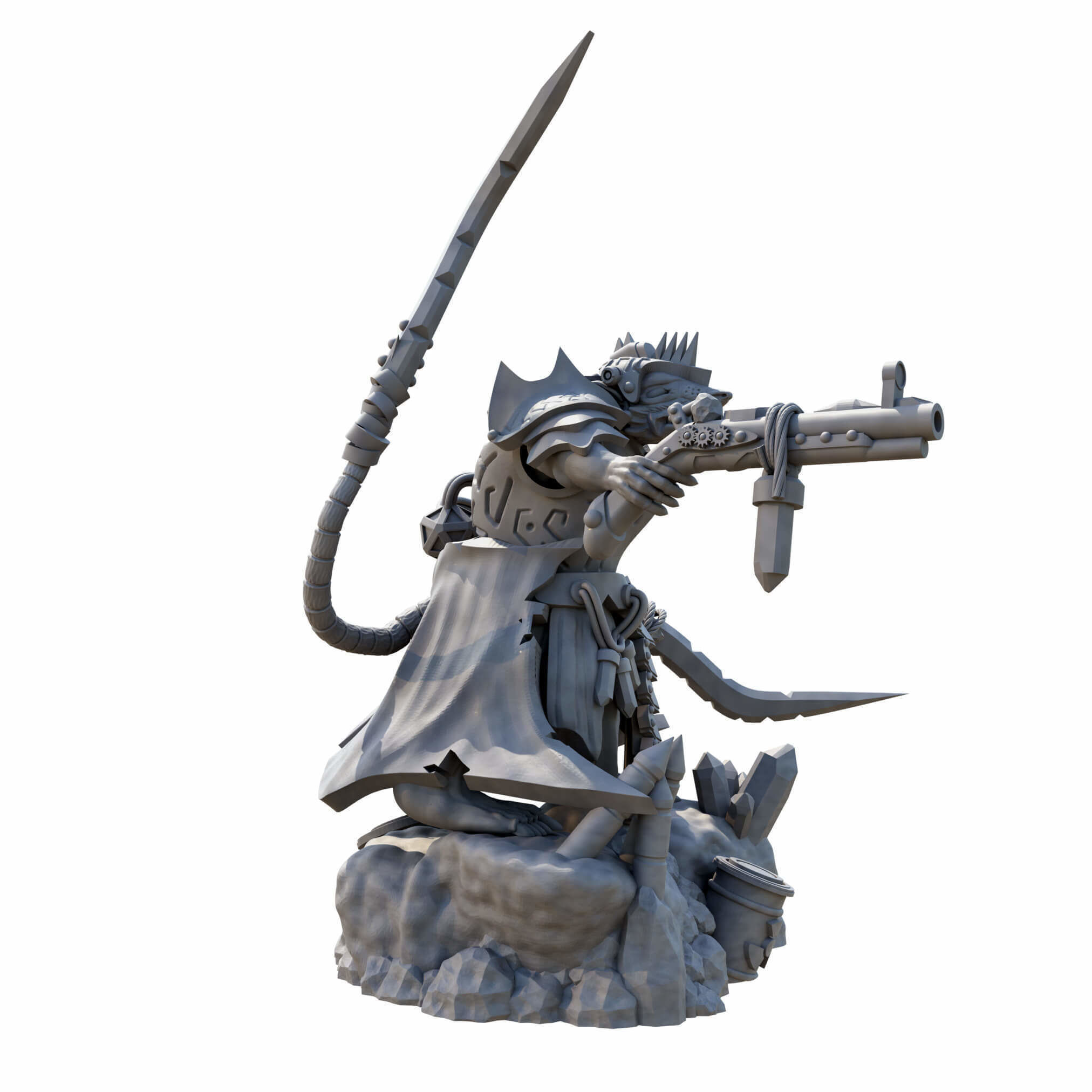 Ratkin Engineer Armed With Pistol And Lightning Sword 3D model 3D ...