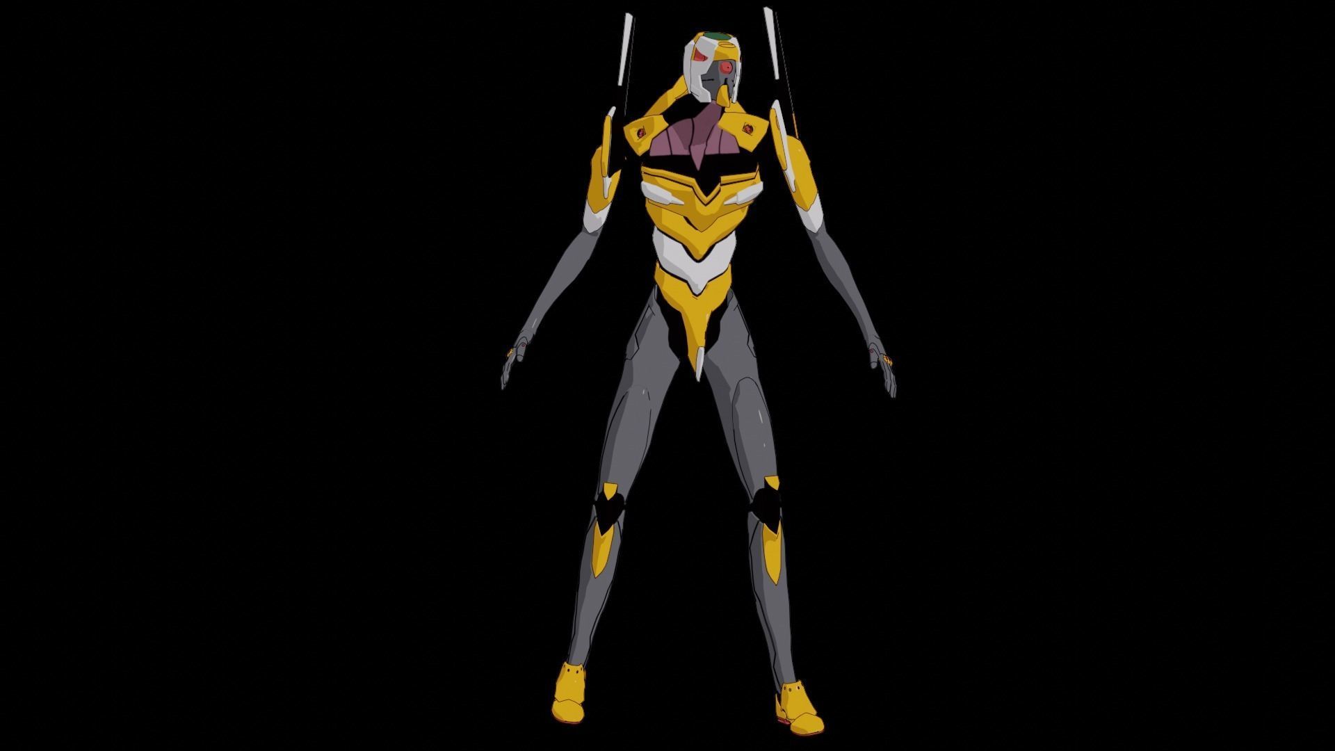 3D model Rigged EVA 00 Unit Neon Genesis Evangelion VR / AR / low-poly ...