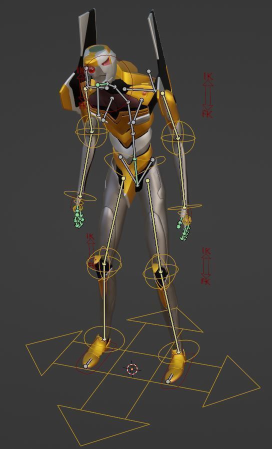 3D model Rigged EVA 00 Unit Neon Genesis Evangelion VR / AR / low-poly ...