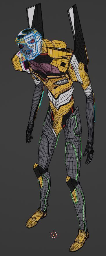 3D model Rigged EVA 00 Unit Neon Genesis Evangelion VR / AR / low-poly ...