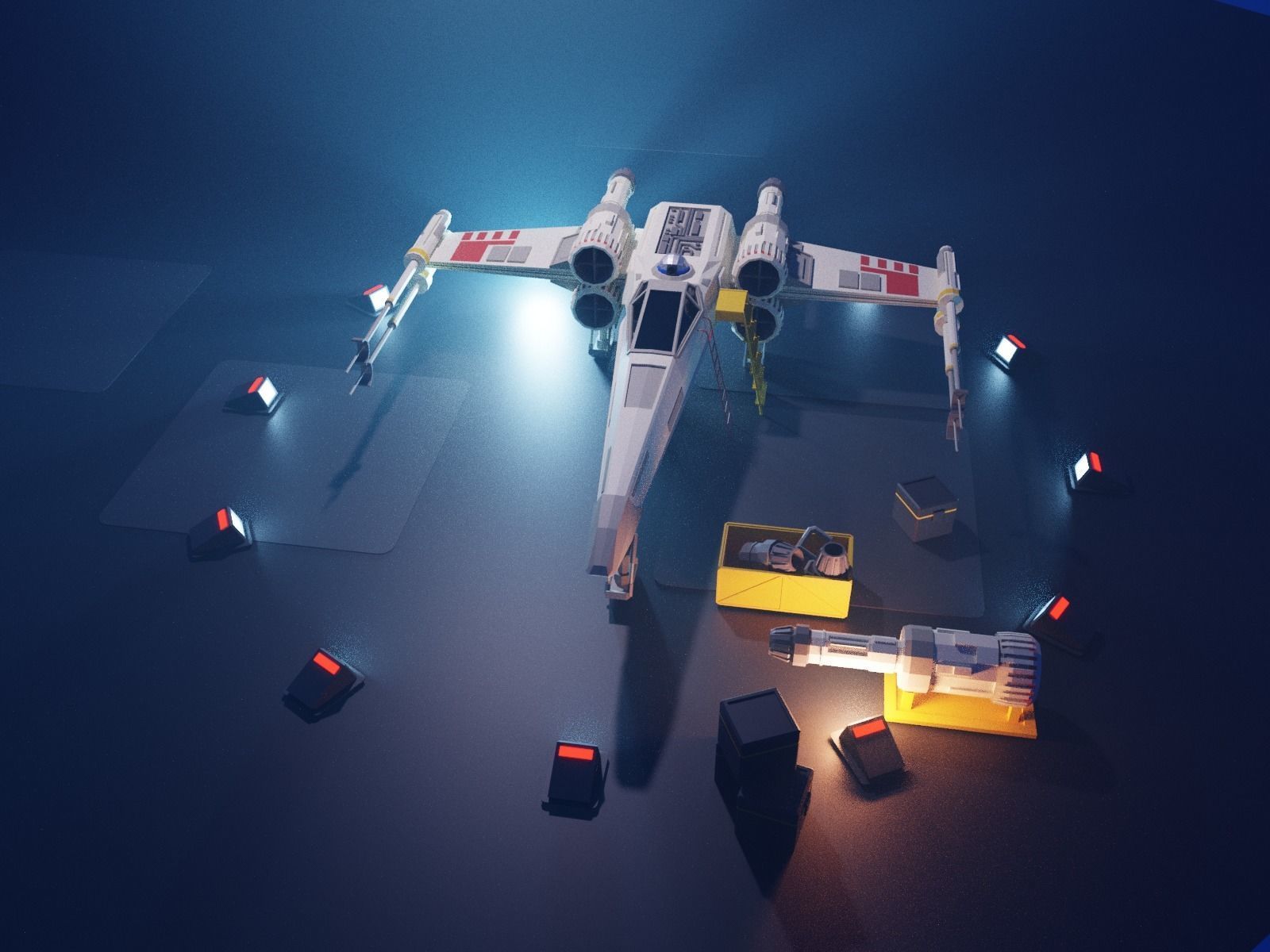 Cartoon X-Wing 3D model | CGTrader