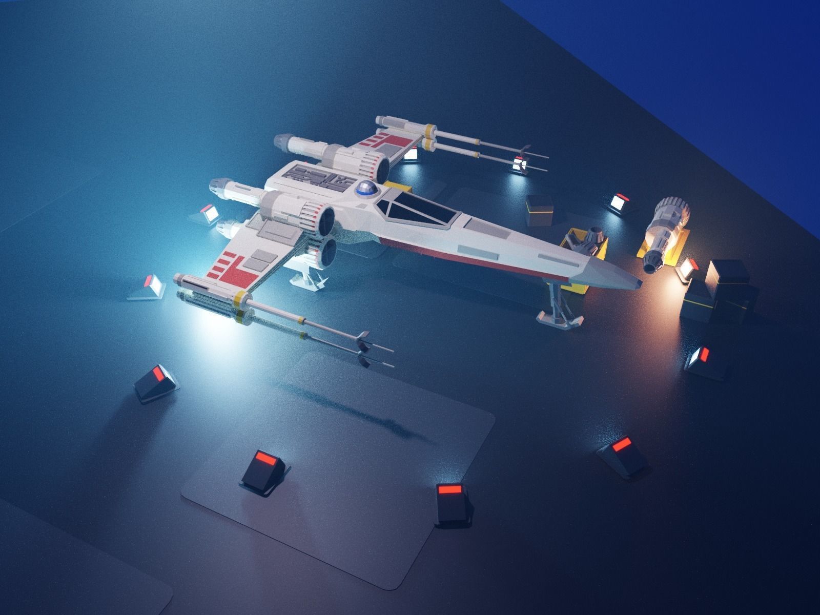 Cartoon X-Wing 3D model | CGTrader