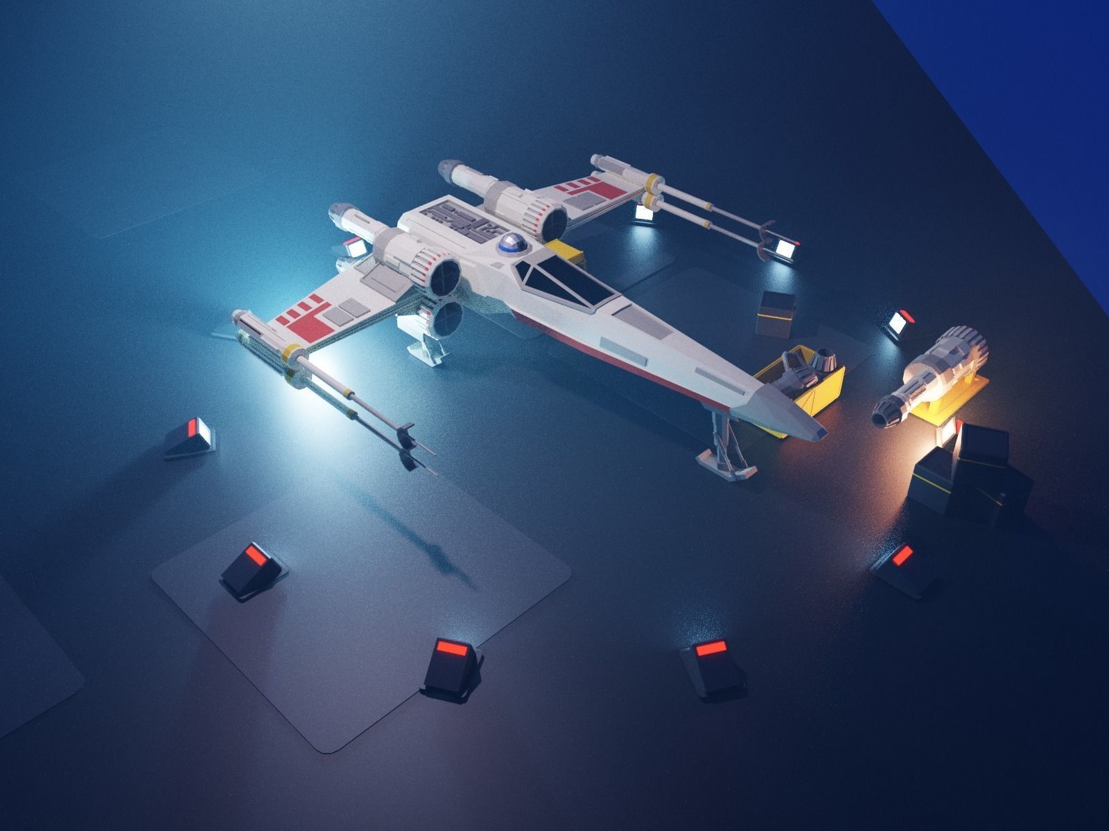 Cartoon X-Wing 3D model | CGTrader