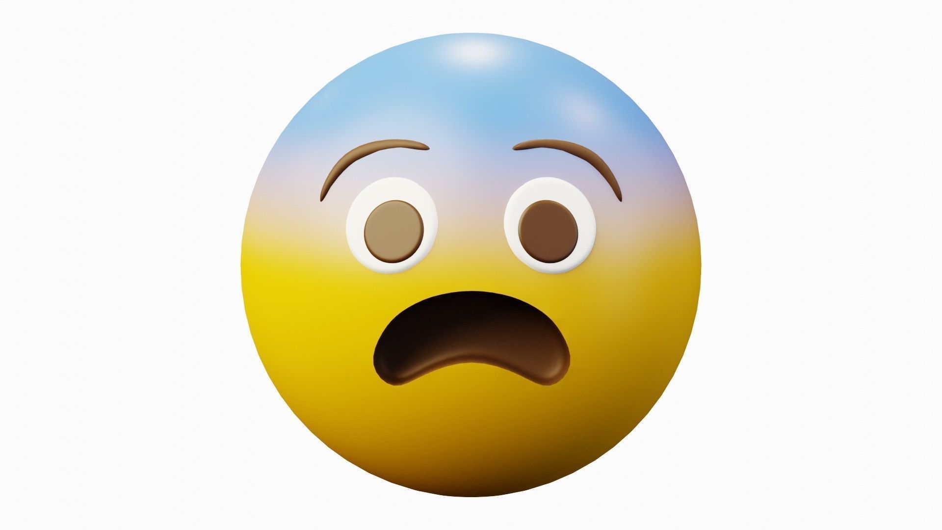 Afraid or Scared Yellow Ball Emoticon Emoji or Smiley 3D model | CGTrader