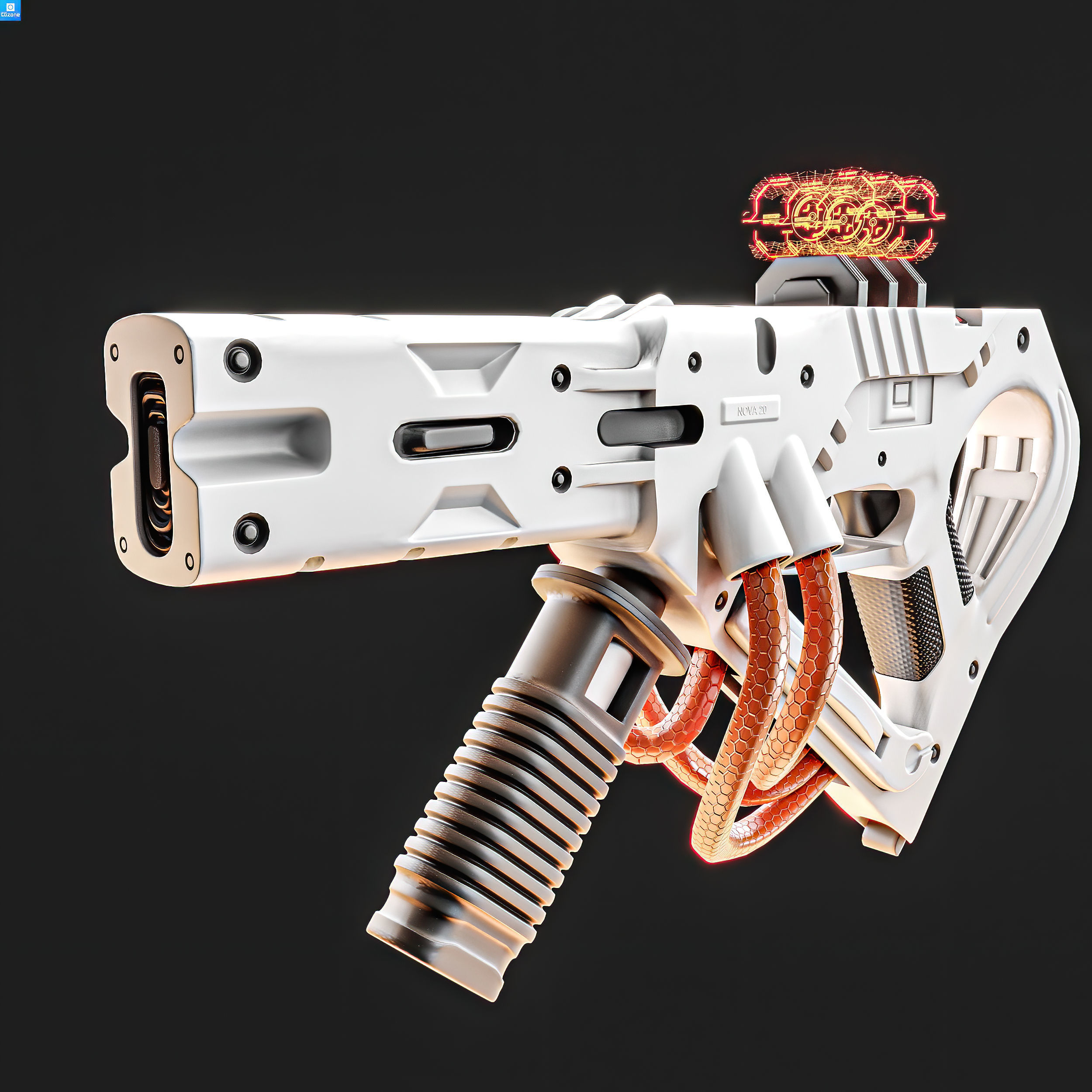 NOVA Sci-fi Pistol 3D model | CGTrader