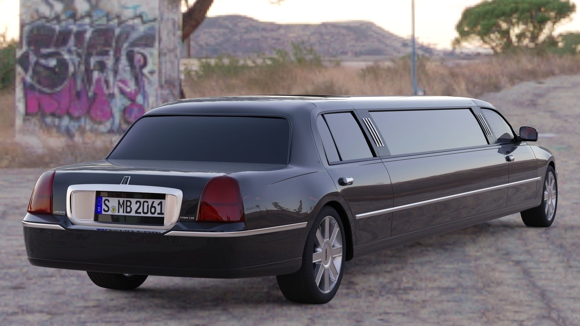 Lincoln Town Car limousine 3D model | CGTrader